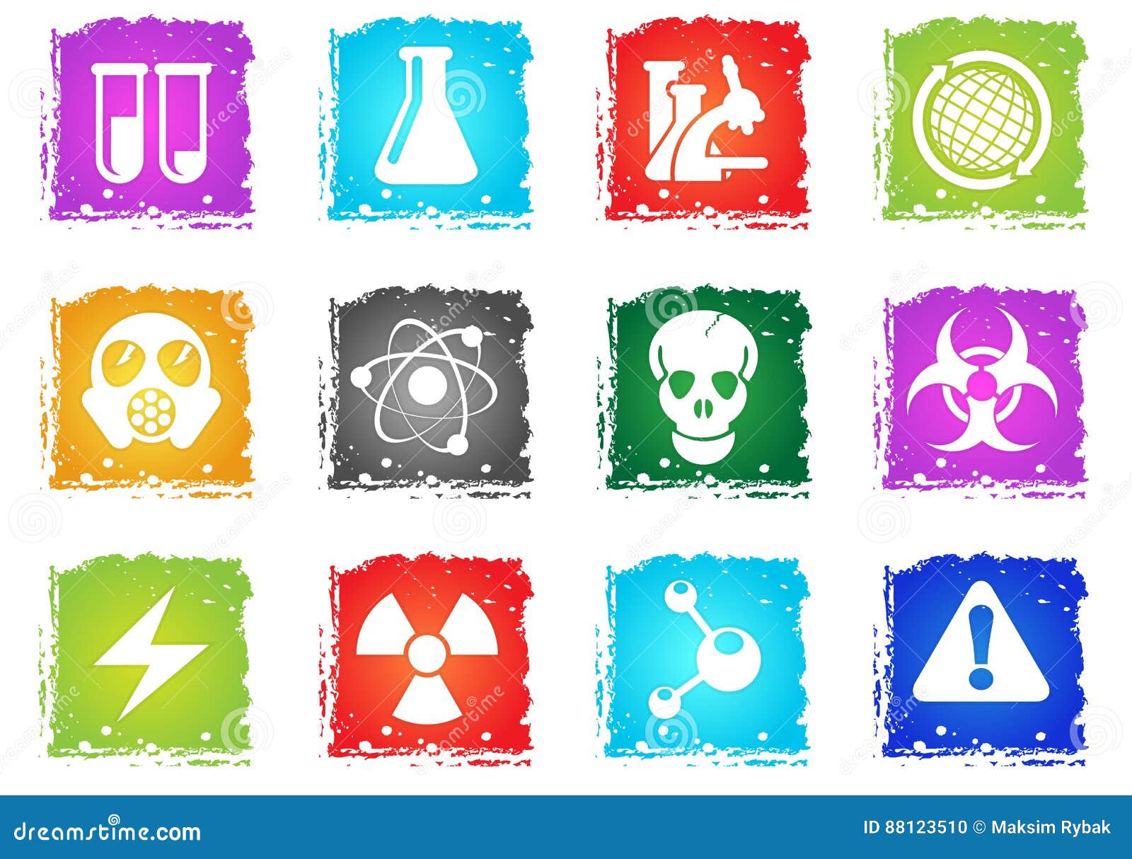 Science simply symbols stock vector. Illustration of microscope - 88123510