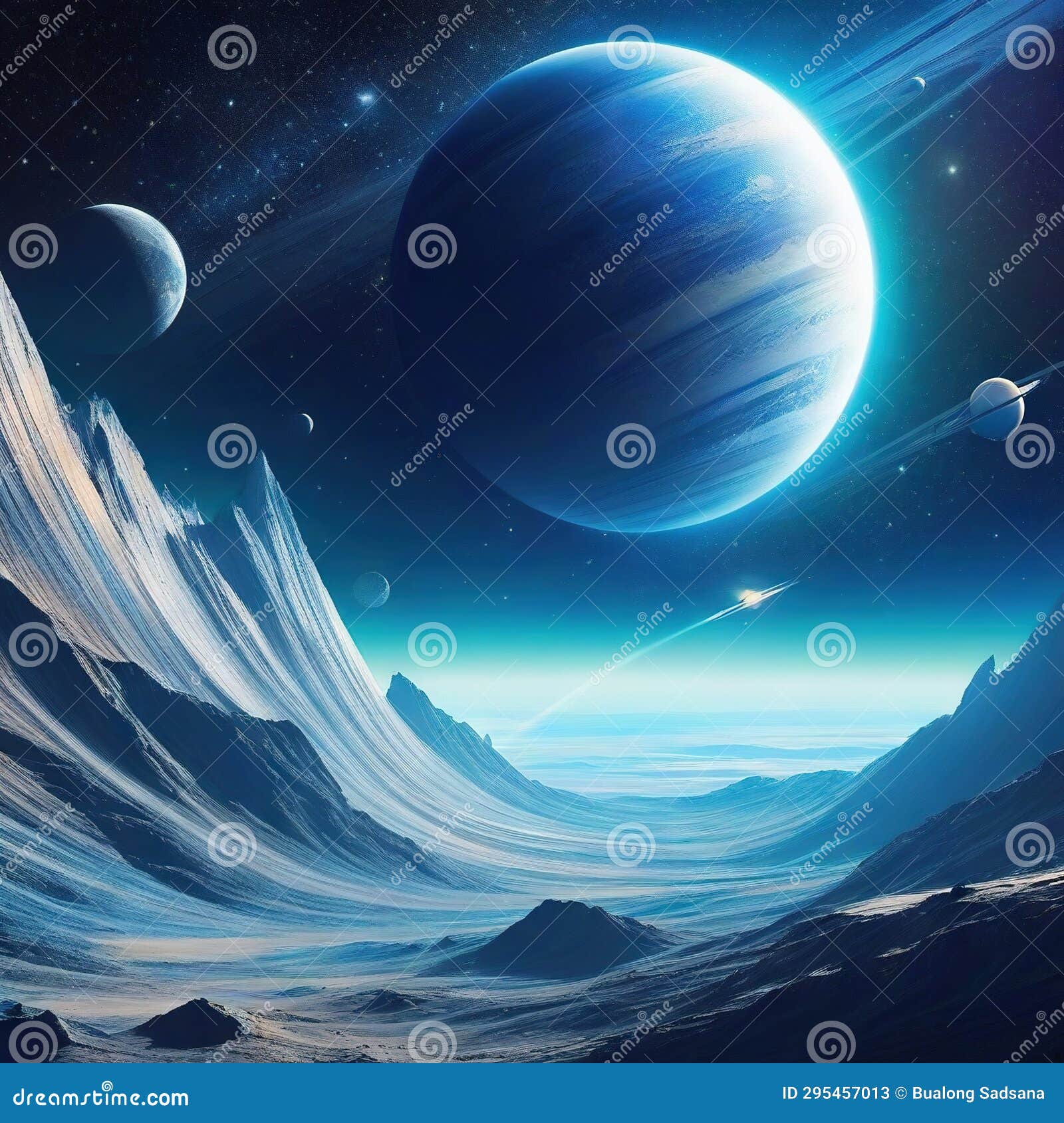 Science Space Poster with Space and Spaceship in the Style of ...