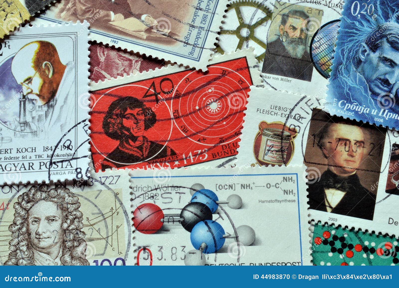 Science on stamps editorial image. Image of physics, post - 44983870
