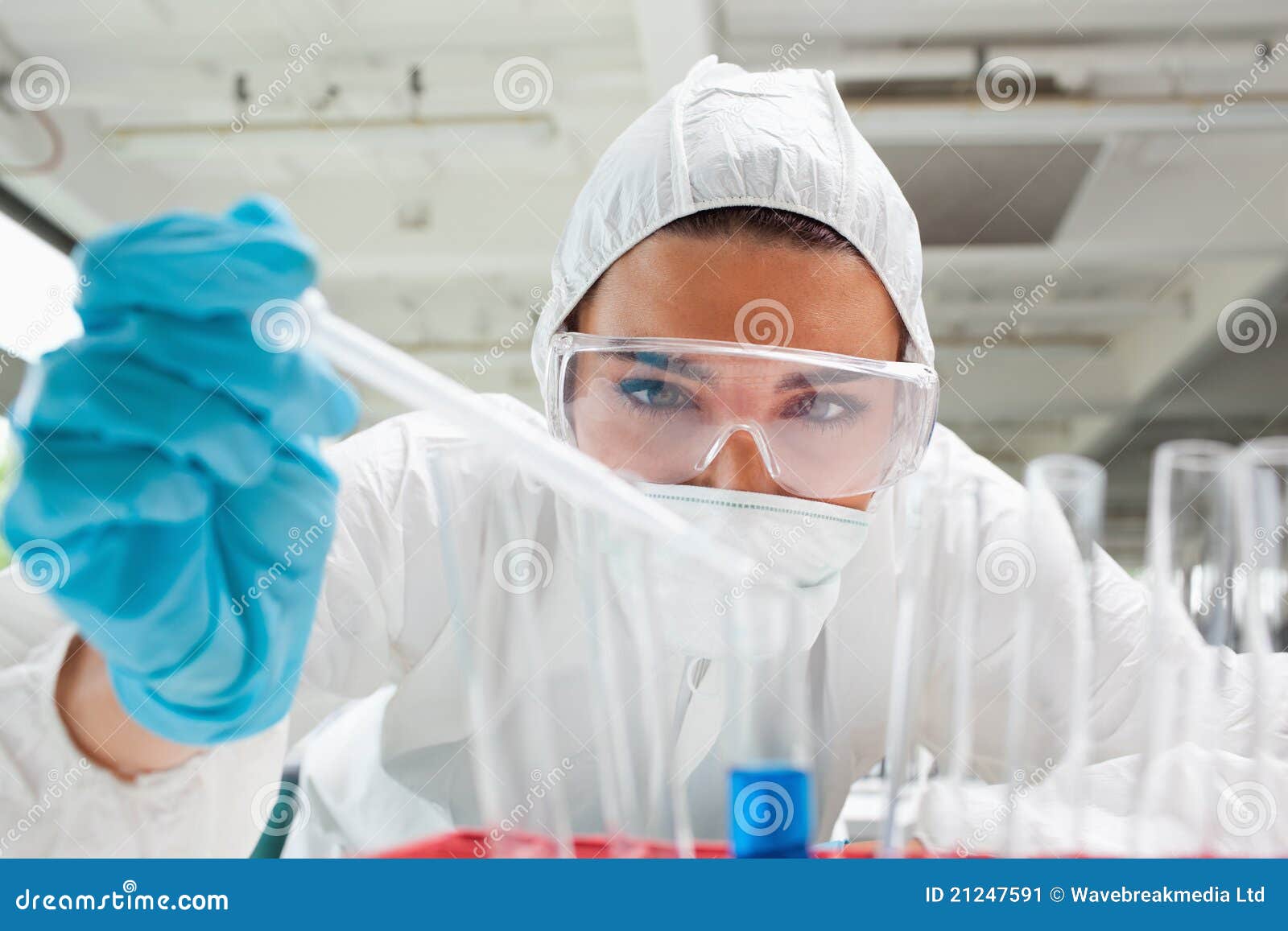 A Science Student Dropping Liquid in a Tube Stock Image - Image of ...