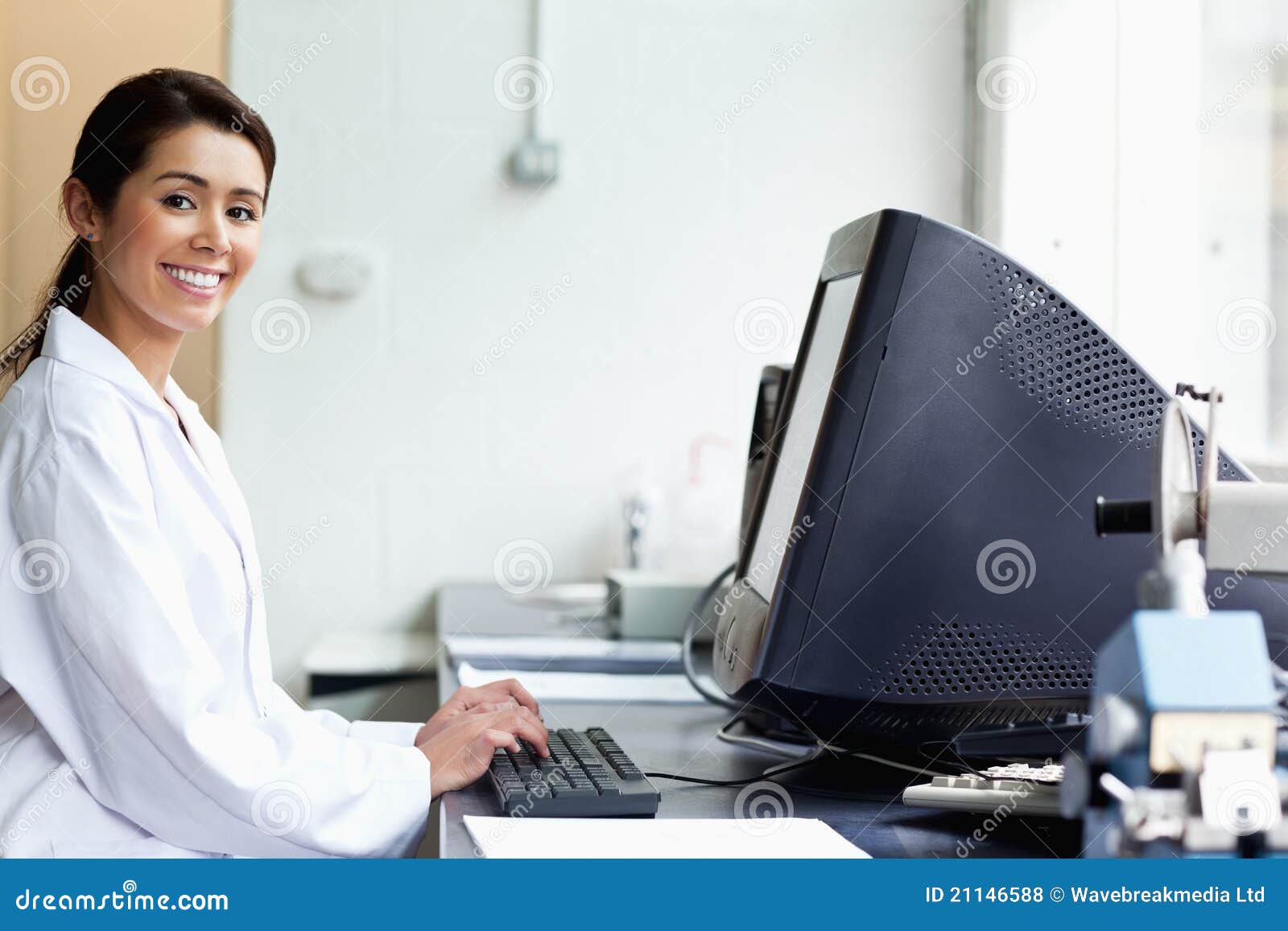 Science Student with a Monitor Stock Photo - Image of good, light: 21146588