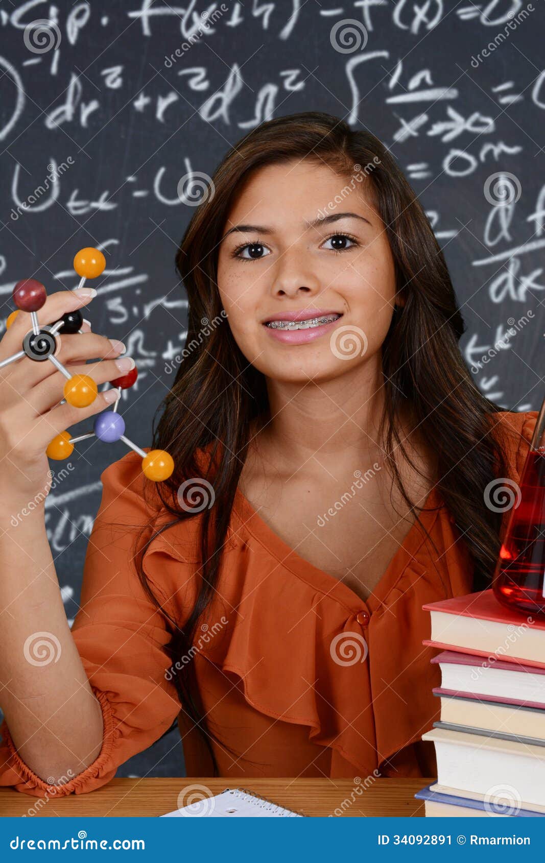 Science Student stock image. Image of chalkboard, young - 34092891