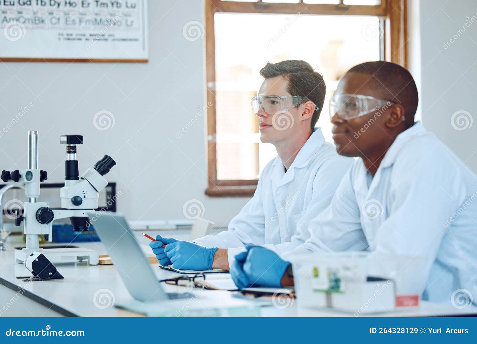 Science Students, Laptop and University Campus, Class and Learning or ...