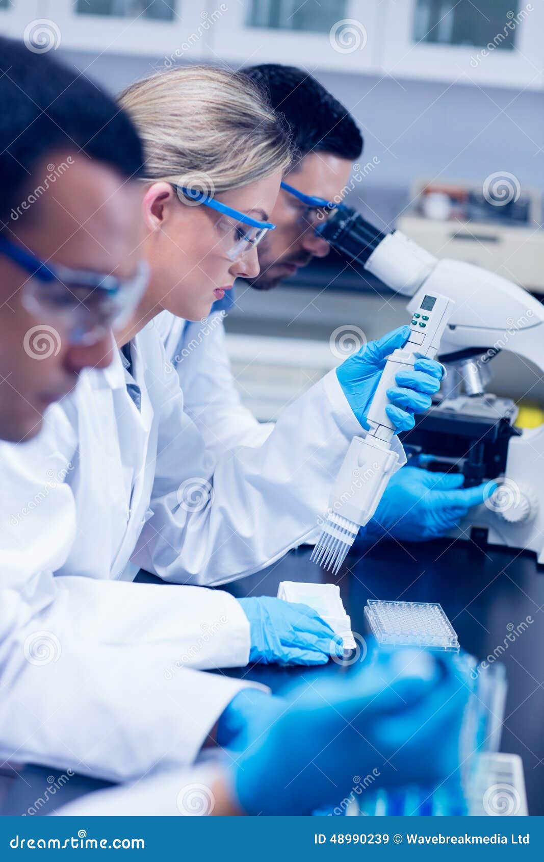 Science Students Working Together in the Lab Stock Image - Image of ...