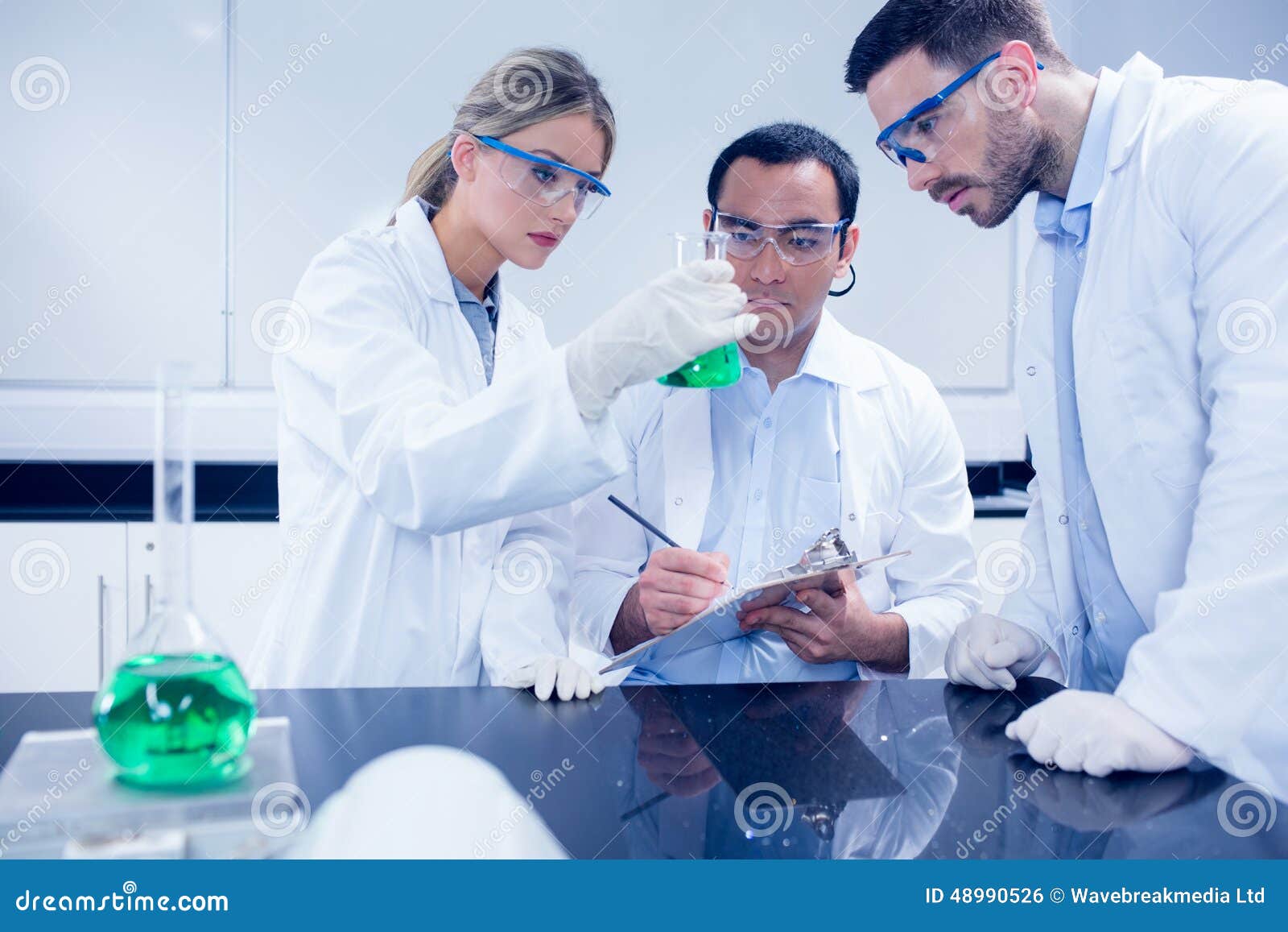 Science Students Working Together in the Lab Stock Photo - Image of ...