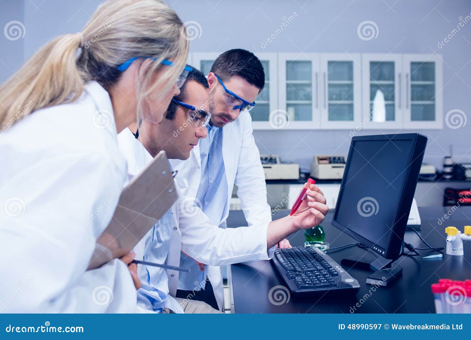 Science Students Working Together in the Lab Stock Image - Image of ...