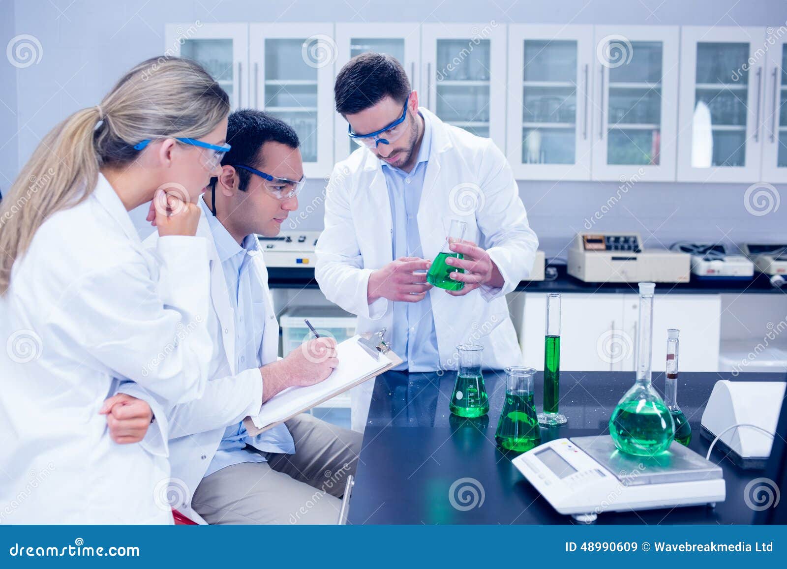 Science Students Working Together in the Lab Stock Image - Image of ...
