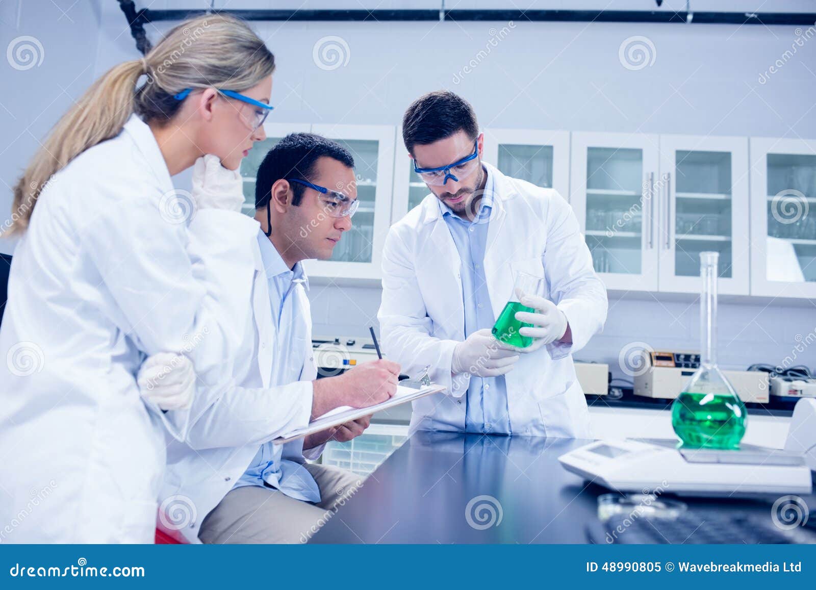 Science Students Working Together in the Lab Stock Image - Image of ...