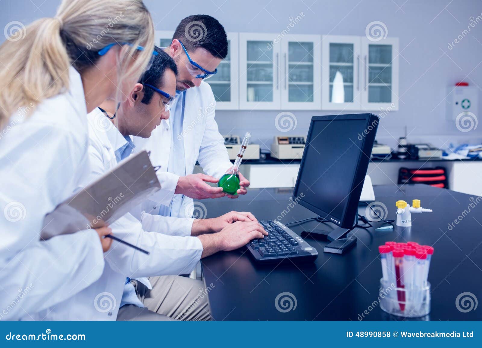 Science Students Working Together in the Lab Stock Photo - Image of ...
