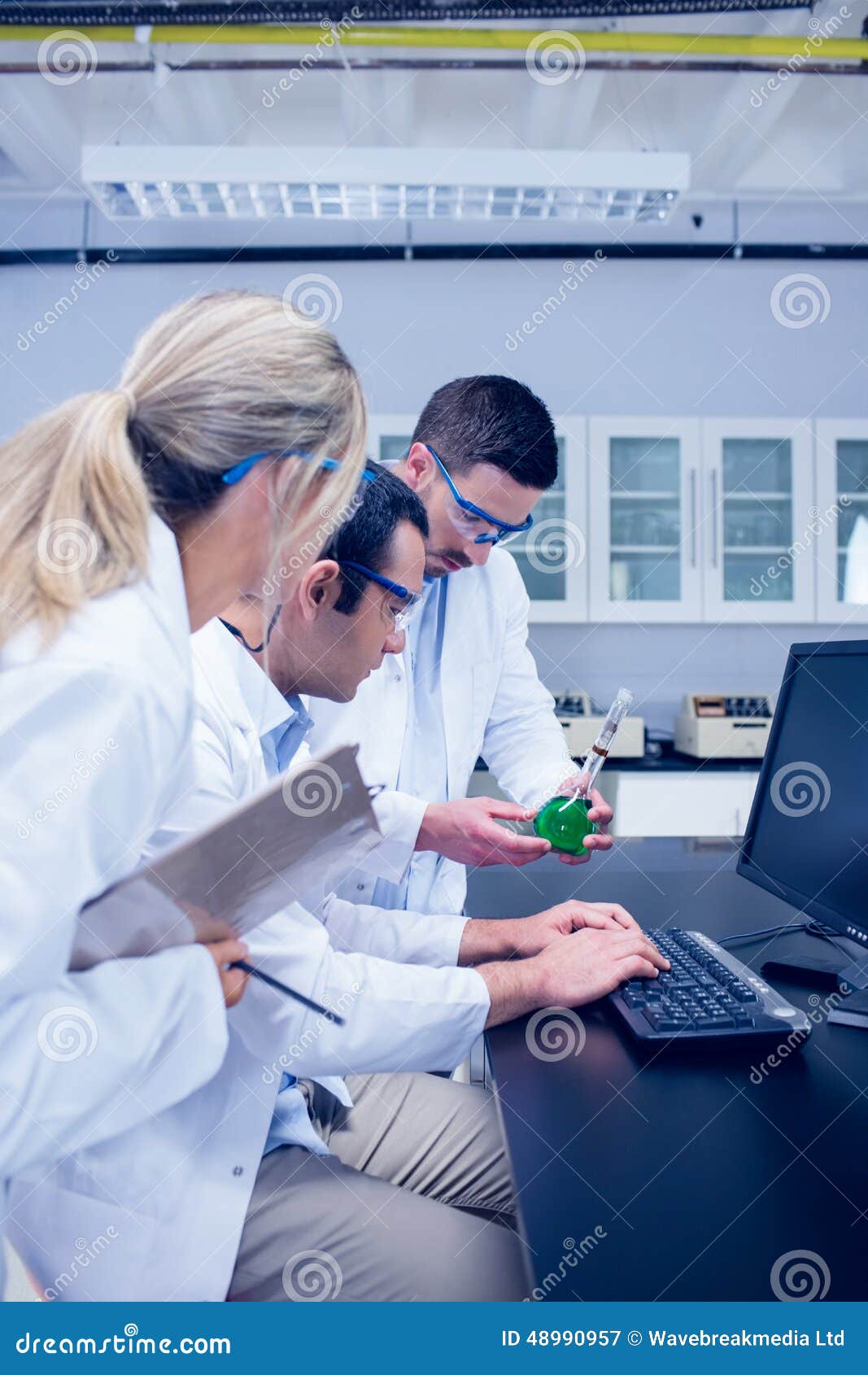 Science Students Working Together in the Lab Stock Image - Image of ...