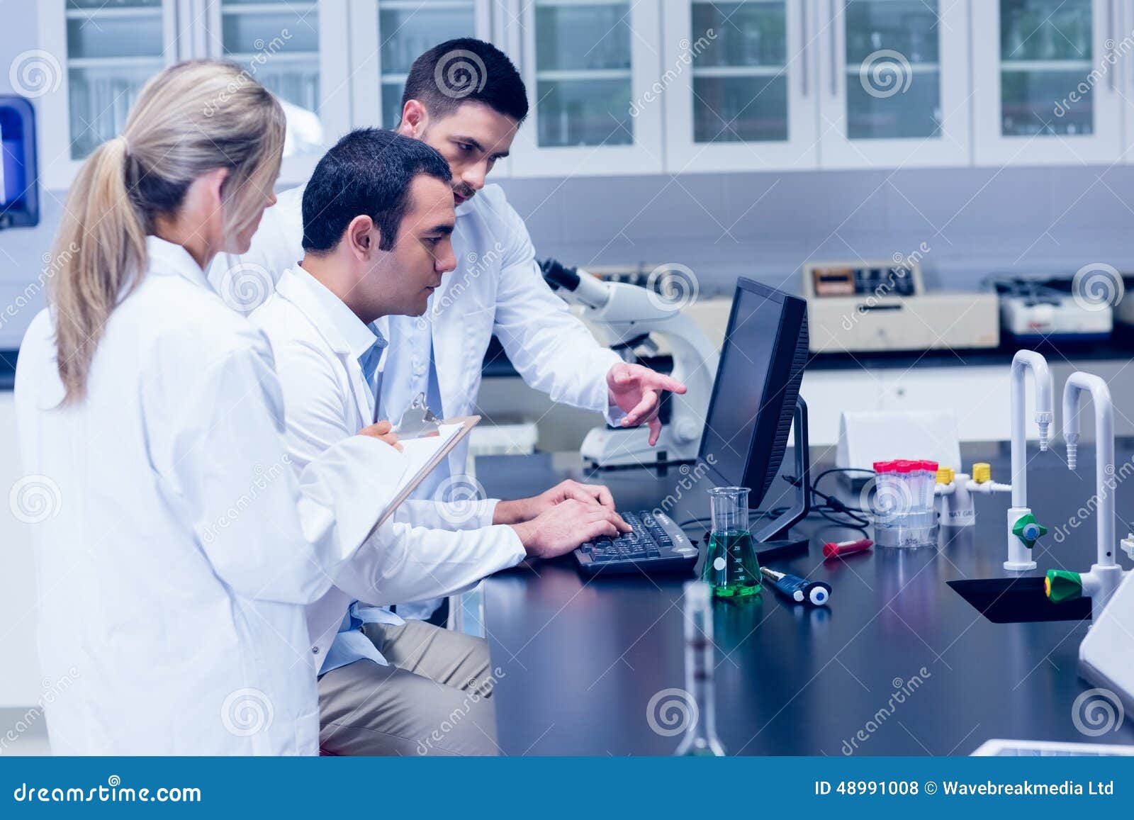 Science Students Working Together in the Lab Stock Photo - Image of ...