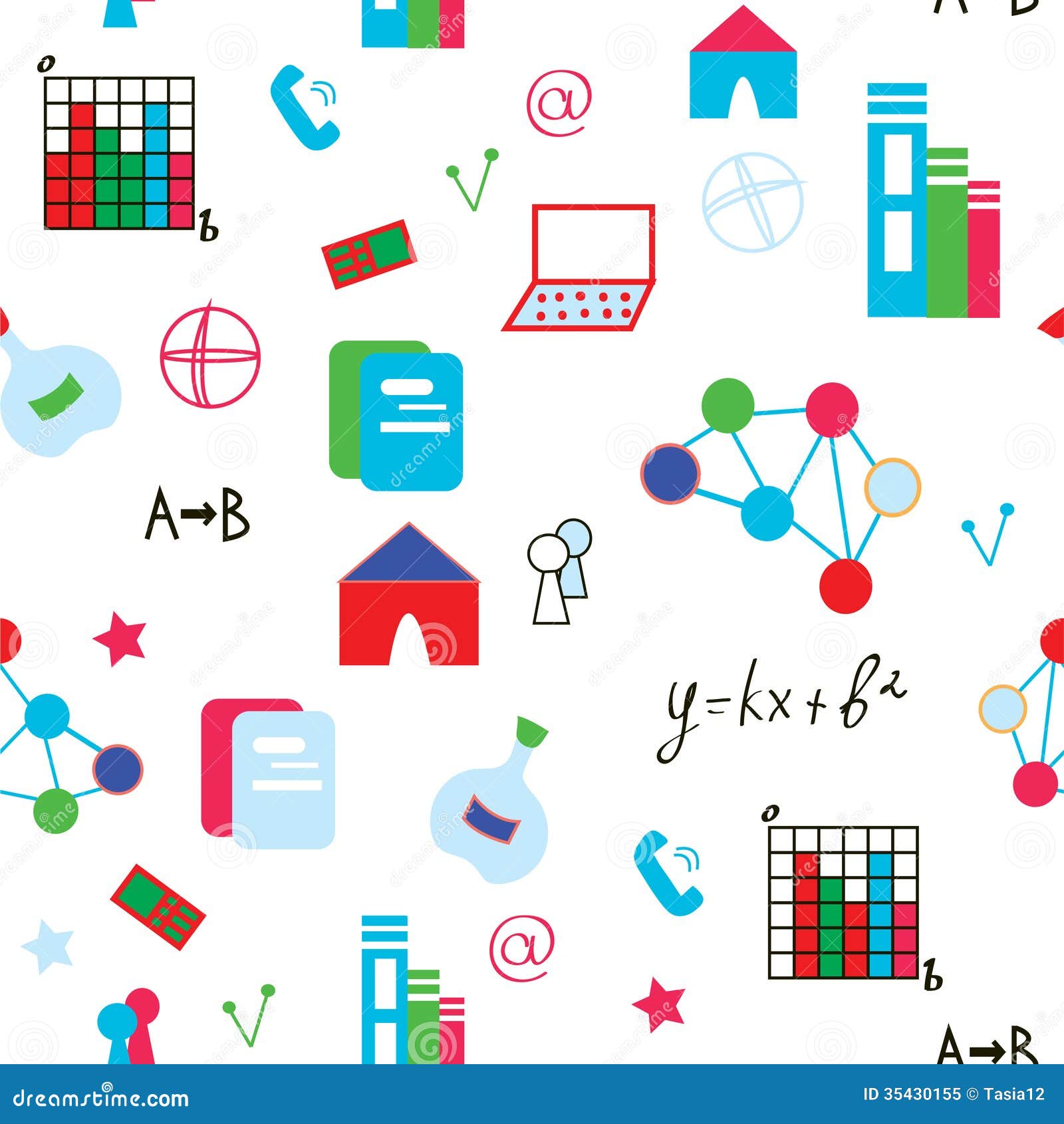 Science Symbols Seamless Pattern Funny Stock Vector - Illustration of ...