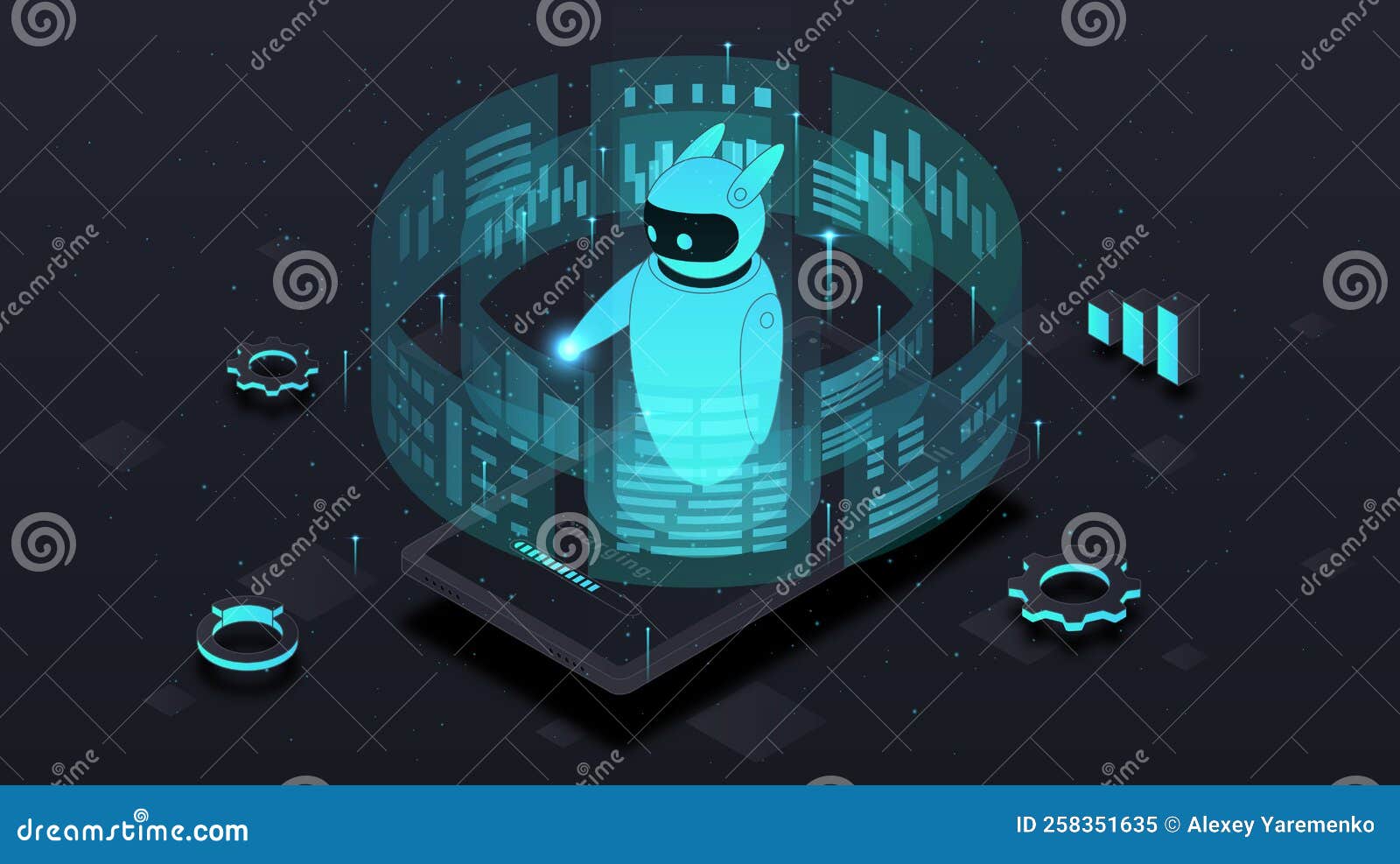 Science teacher bot stock vector. Illustration of icon - 258351635