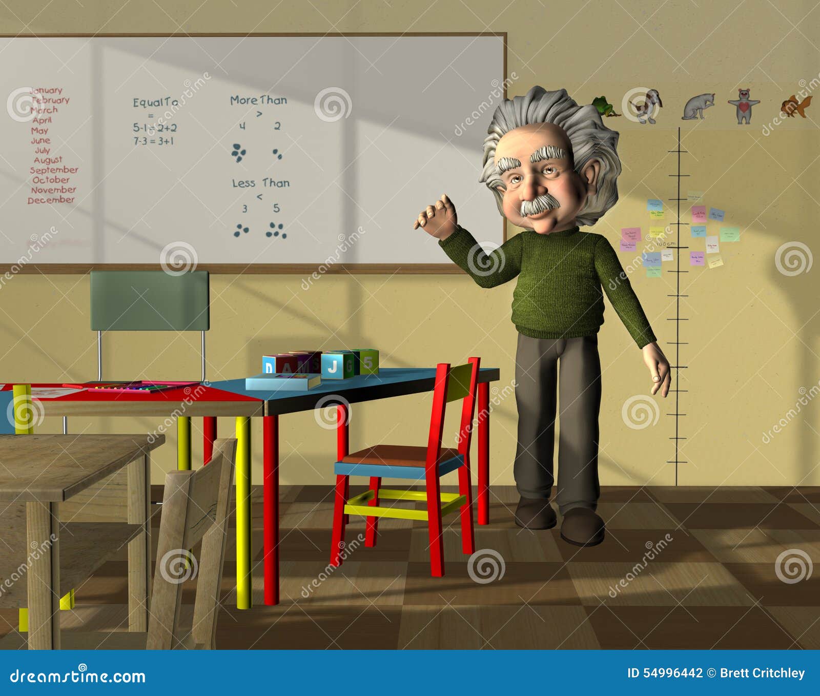 Science Teacher in Classroom Stock Illustration - Illustration of ...