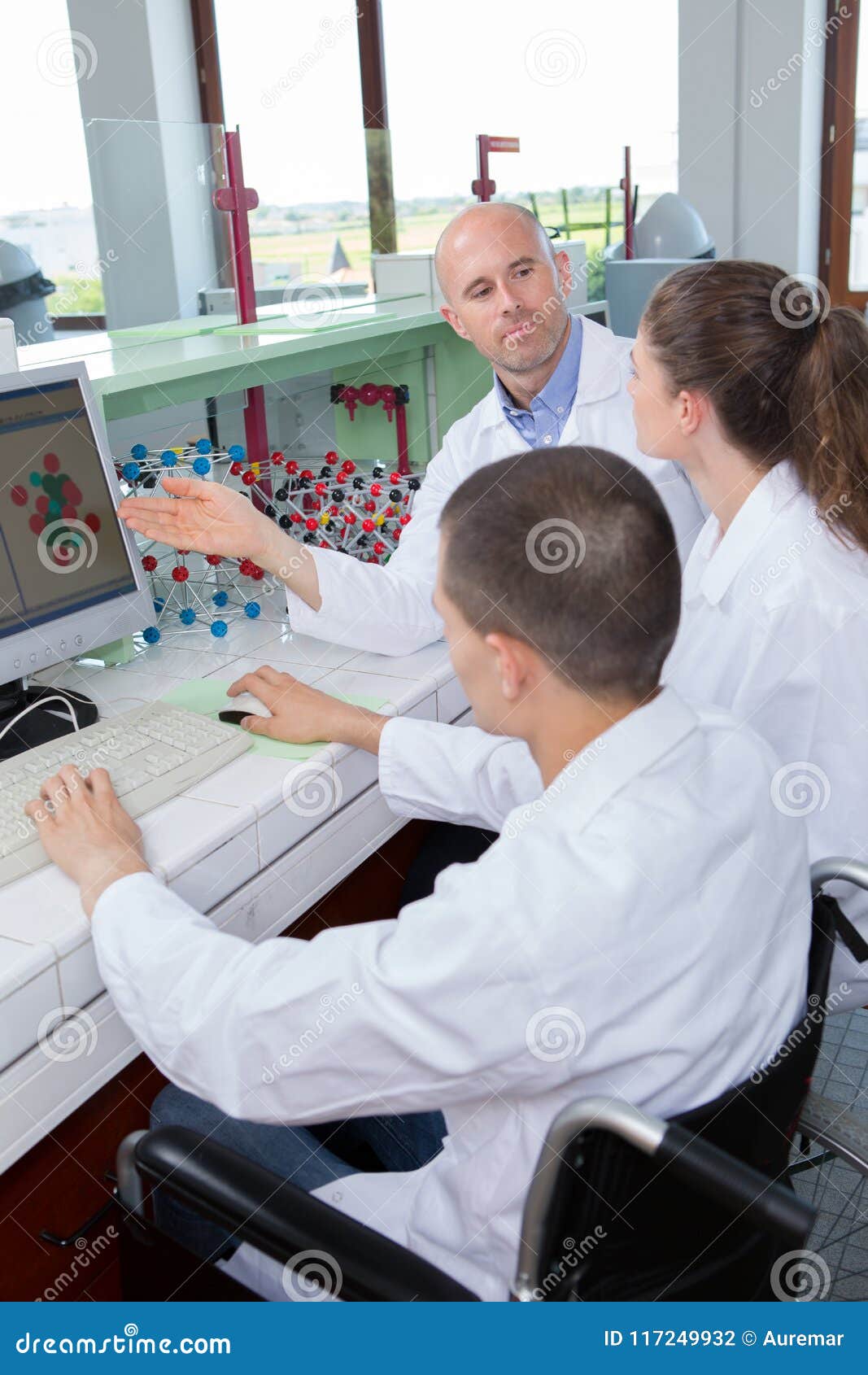 Science Teacher with Students in Lab Stock Photo - Image of female ...