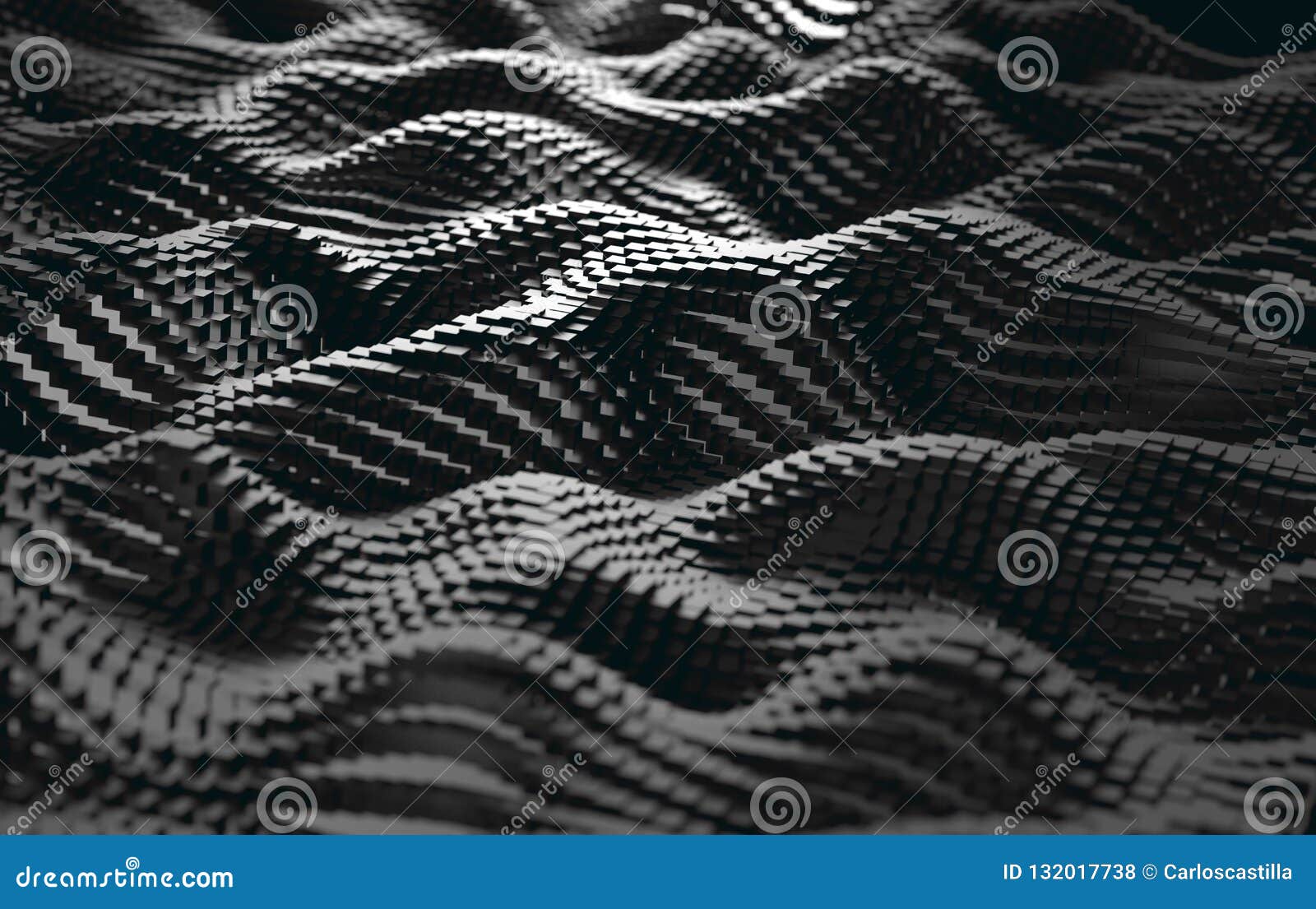 Close Up Image of Cubes Mesh and Waves Abstract Background Stock ...