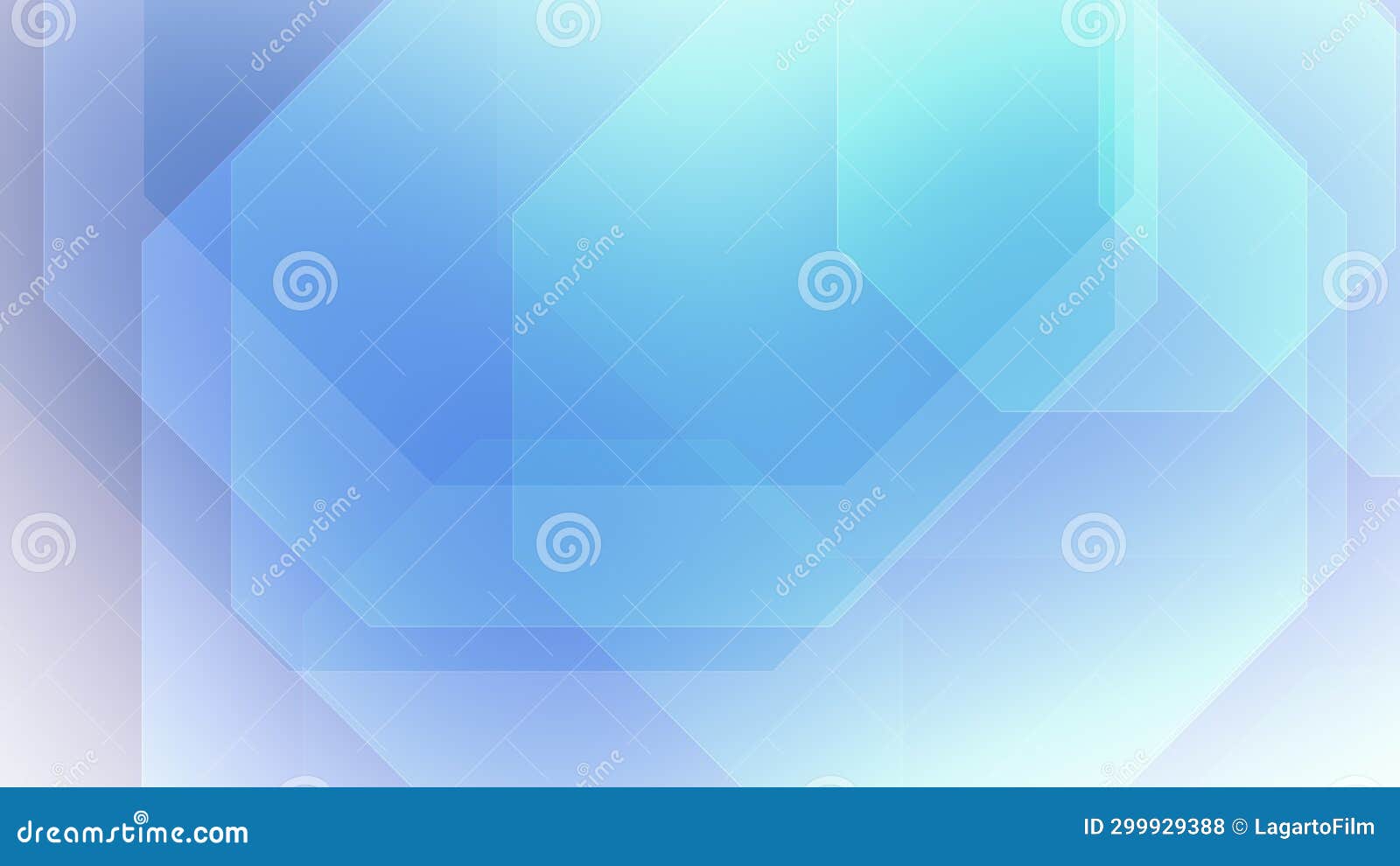 Bright Blue Octagons on White Technology Background with Abstract ...