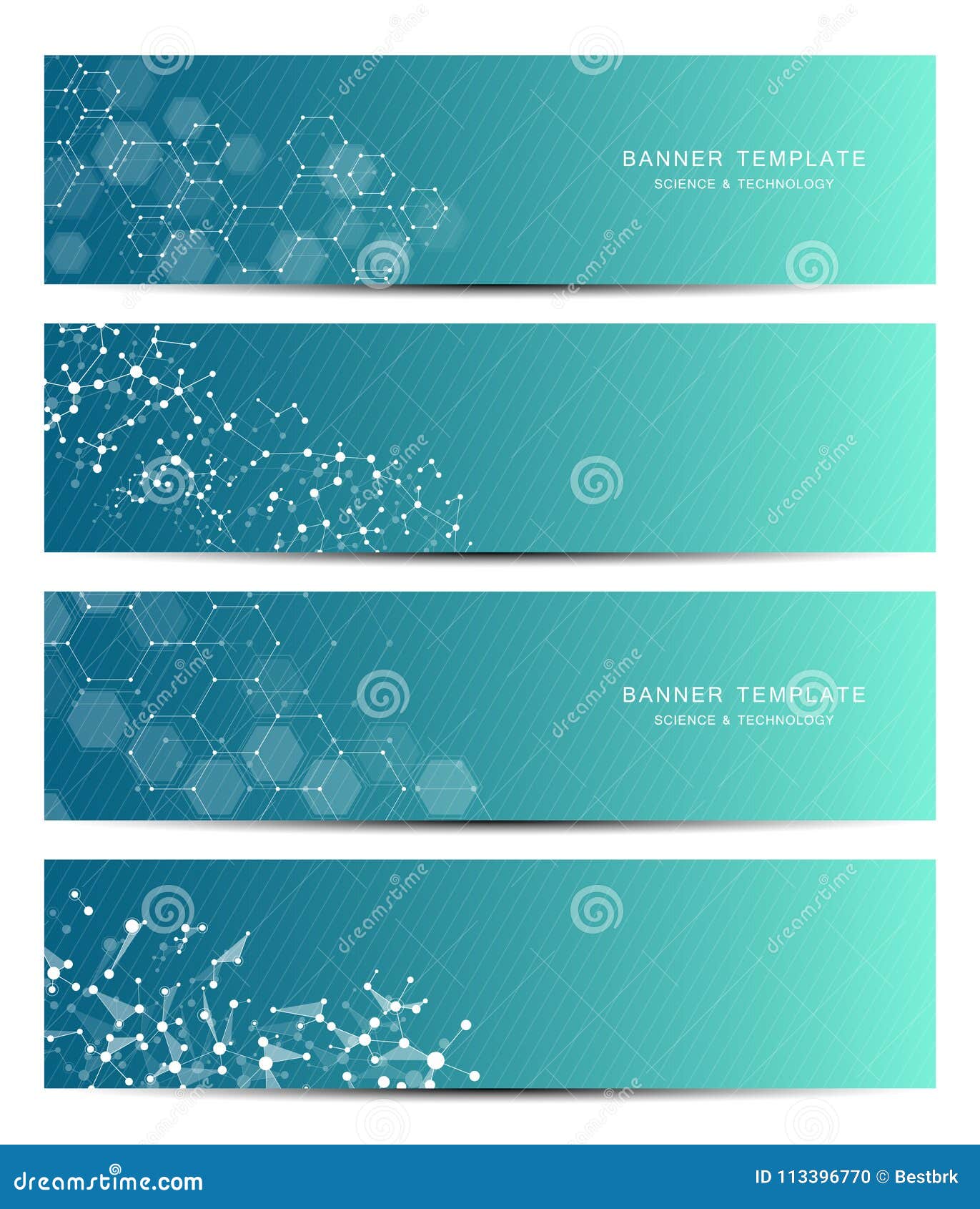Science and Technology Banners. Molecular and Chemical Structure. Stock ...