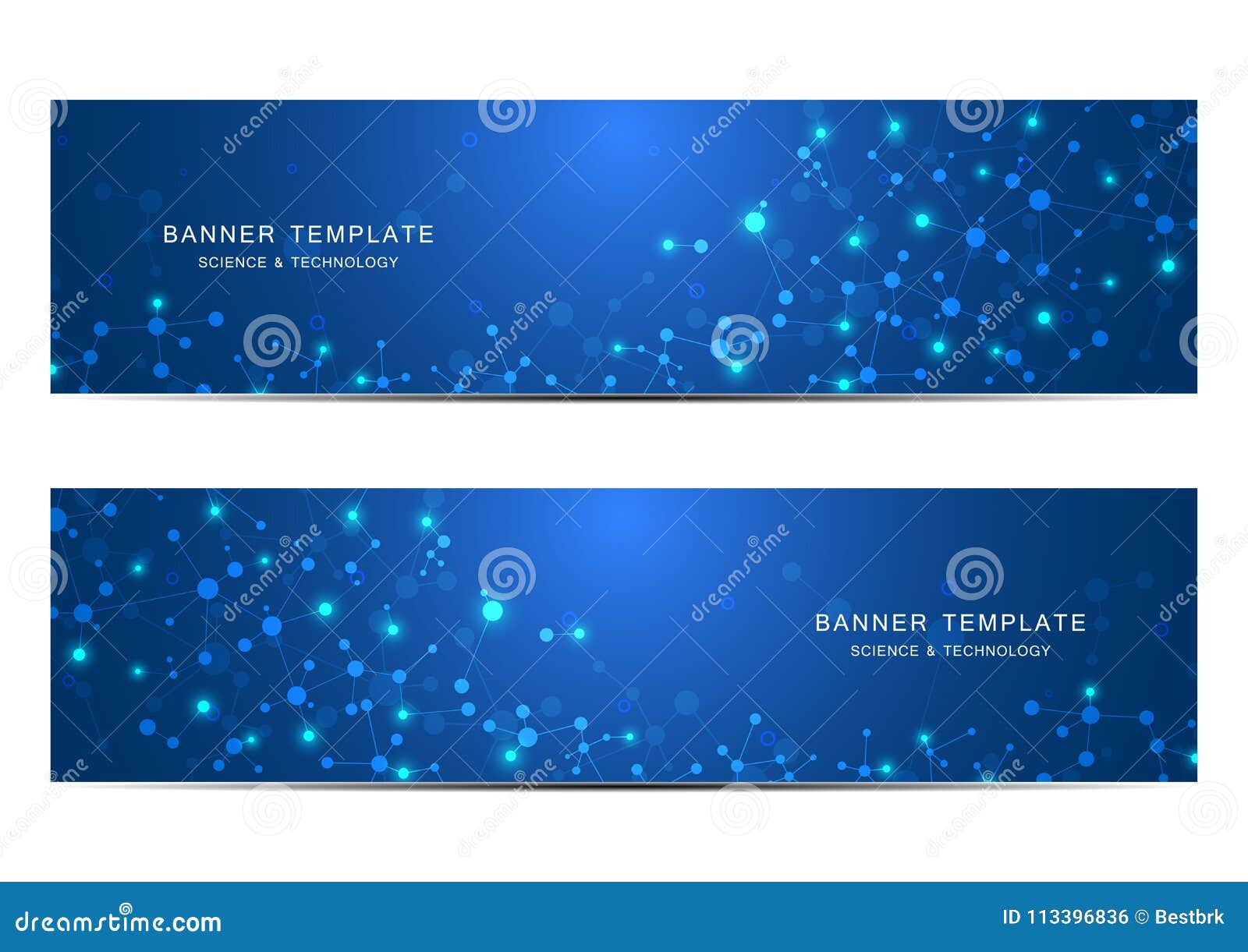 Science and Technology Banners. Molecular and Chemical Structure. Stock ...