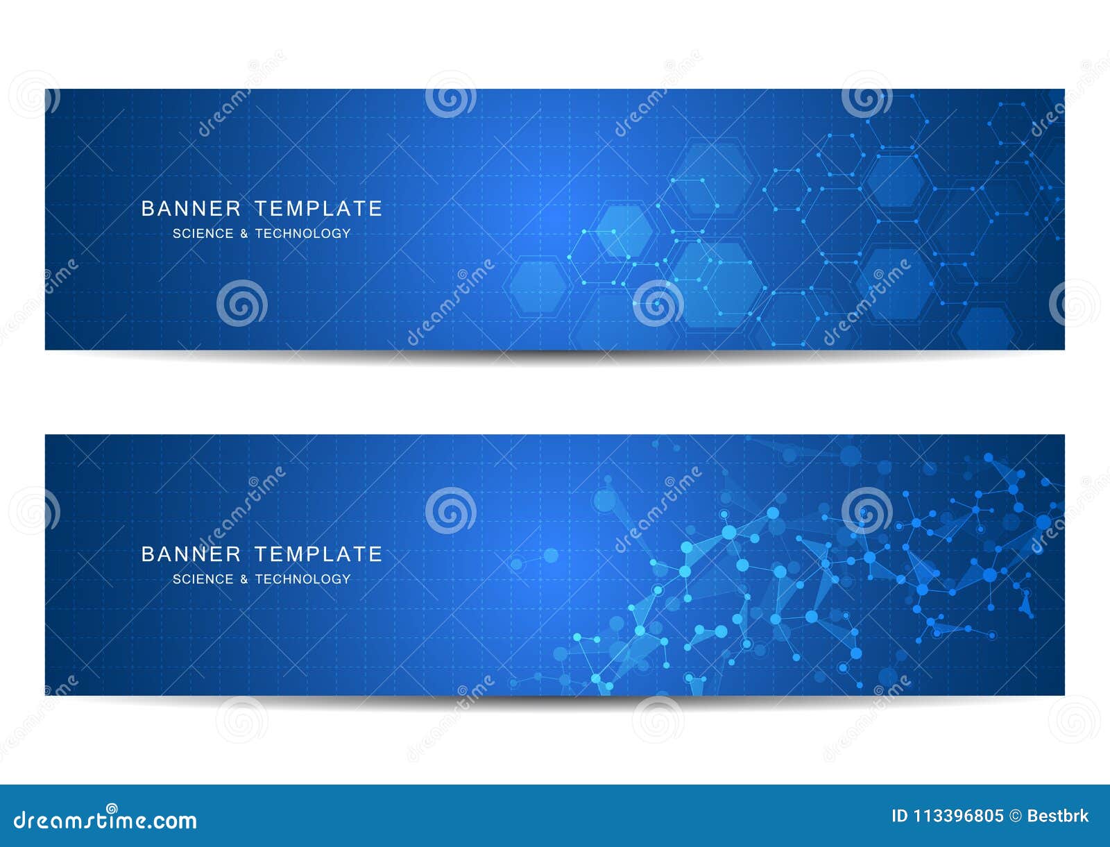 Science and Technology Banners. Molecular and Chemical Structure. Stock ...