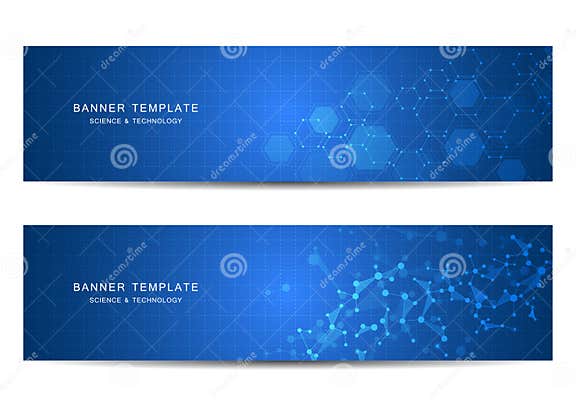 Science and Technology Banners. Molecular and Chemical Structure. Stock ...