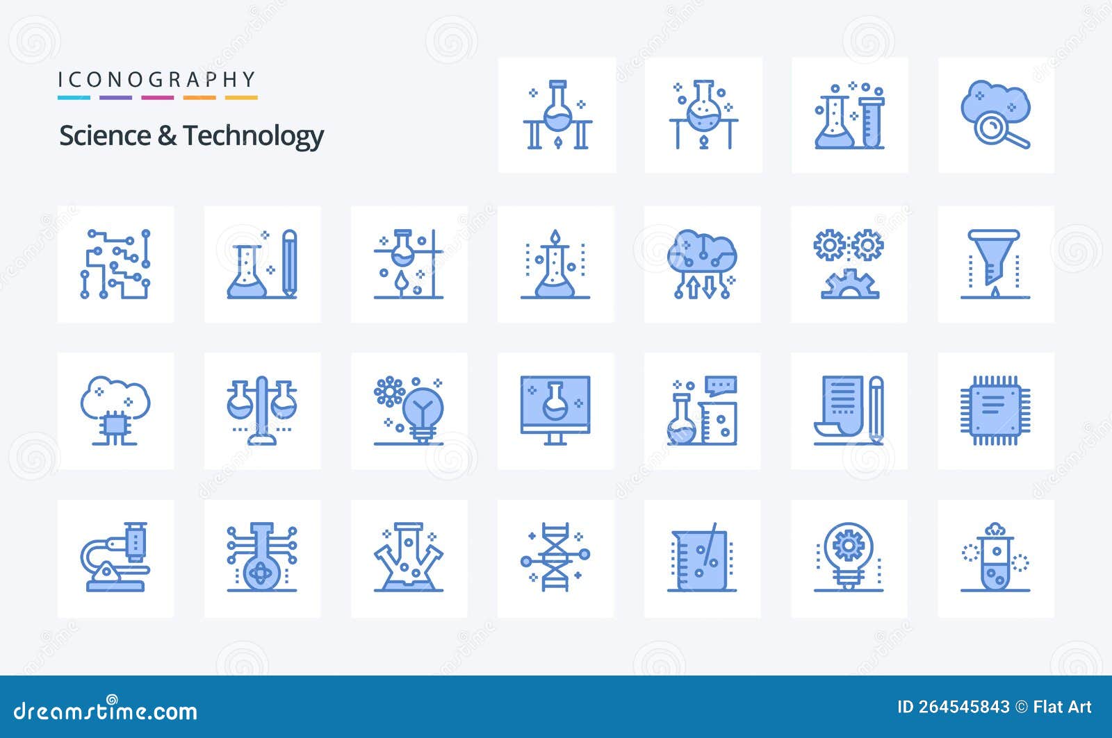 25 Science and Technology Blue Icon Pack Stock Vector - Illustration of ...