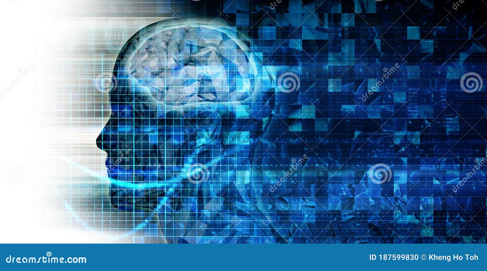 Science Technology with Brain Stock Illustration - Illustration of ...