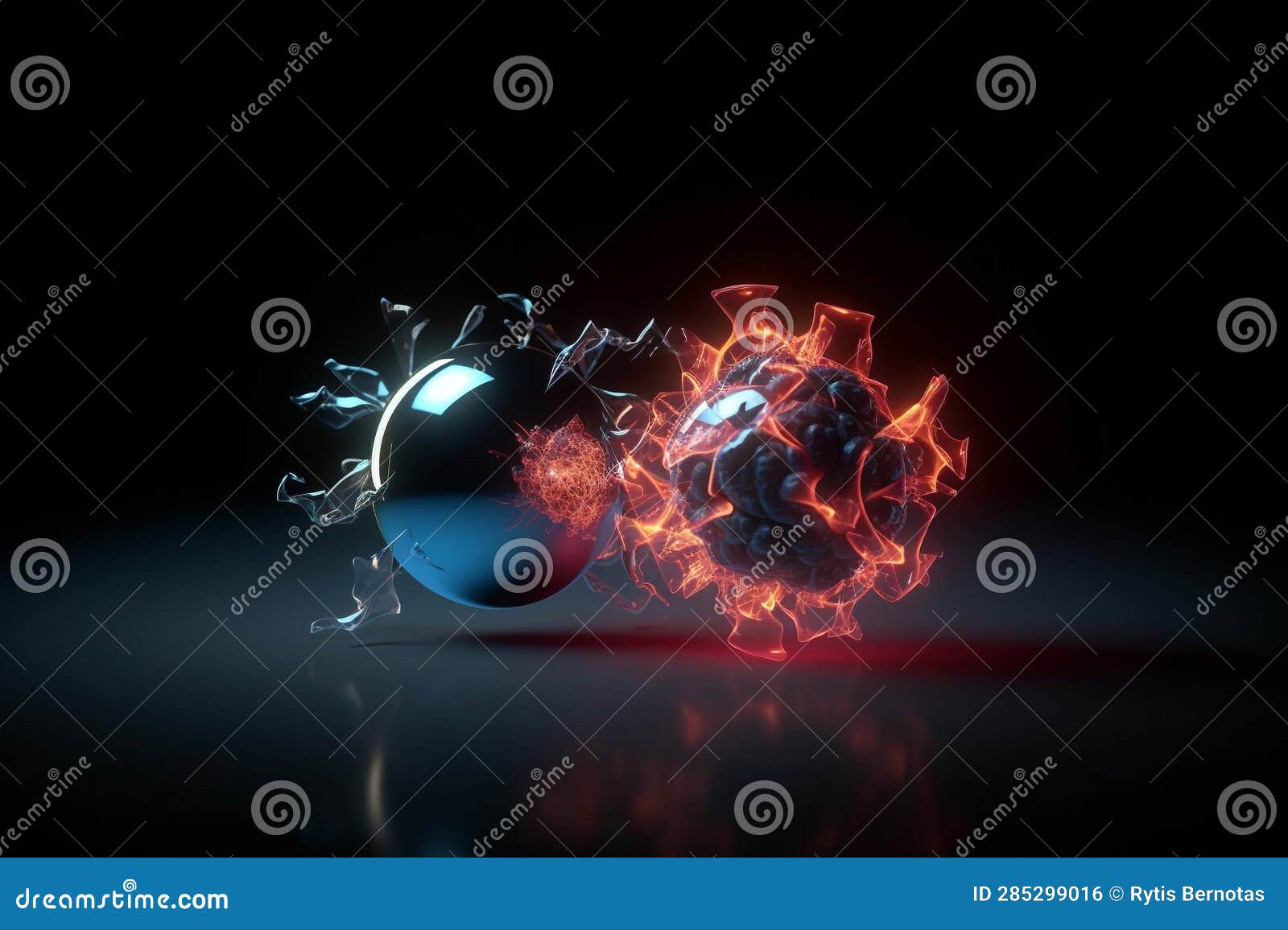 Collision of Two Atoms Illustration. Generative AI Stock Illustration ...