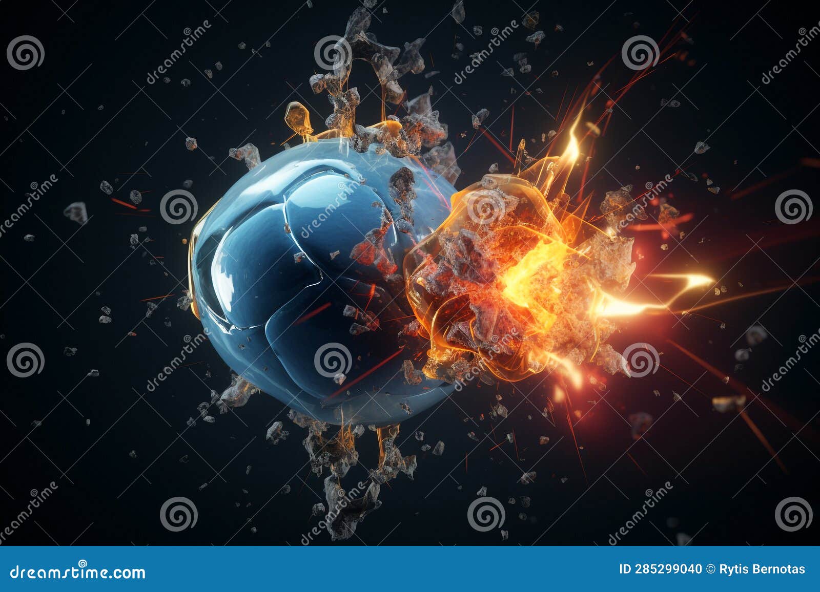 Collision of Two Atoms Illustration. Generative AI Stock Illustration ...