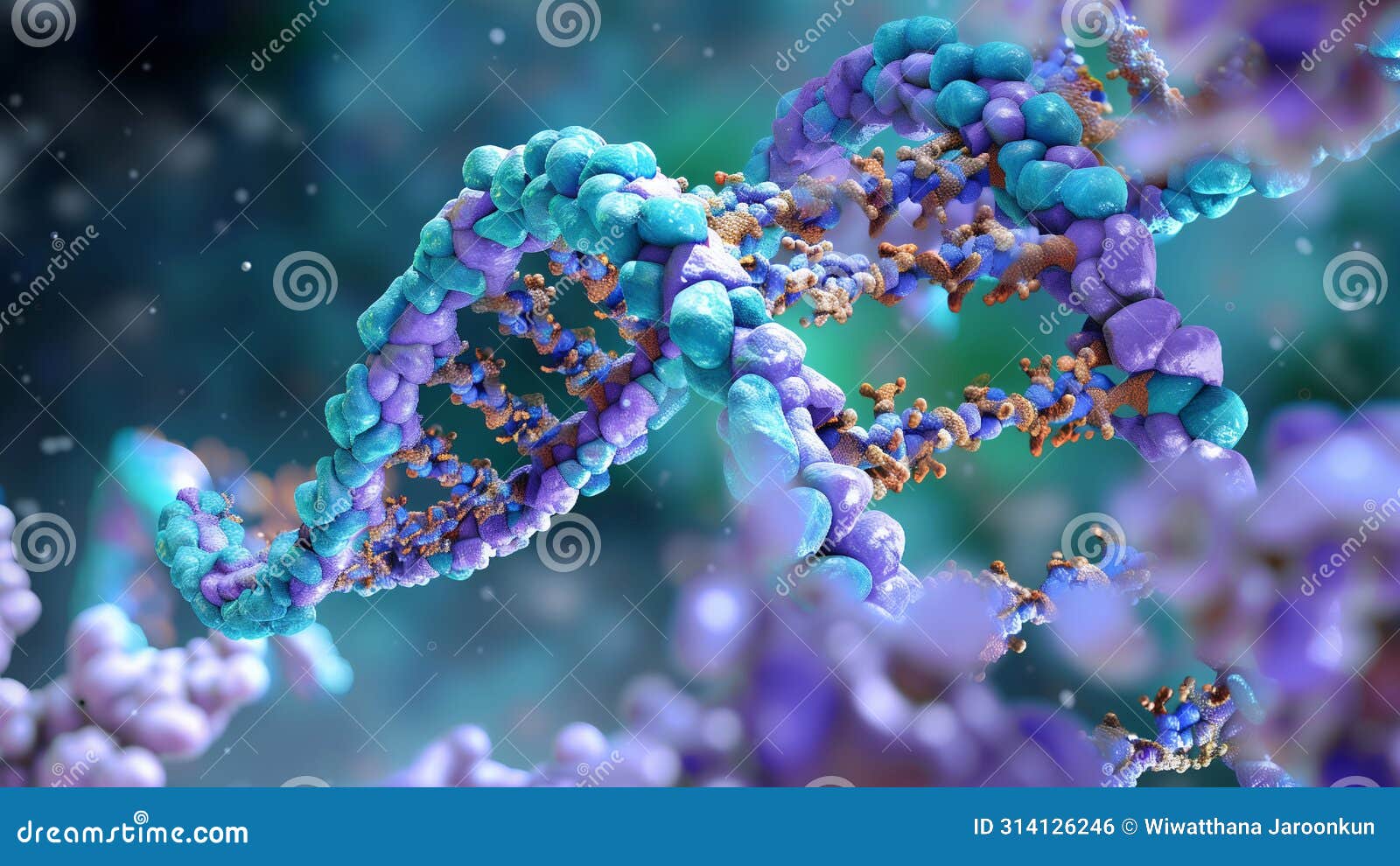 DNA Structure on Science Background. Abstract Luminous DNA Molecule ...