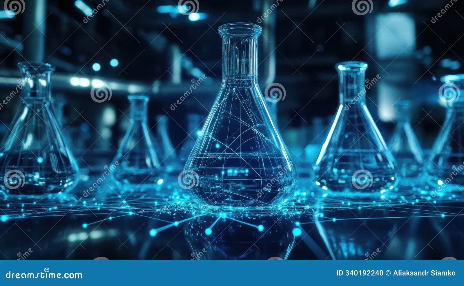 Science and Technology Concept Featuring Laboratory Flasks and ...