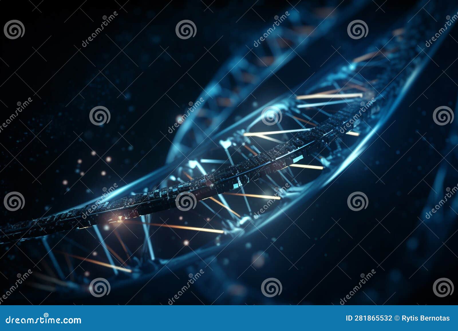 Human DNA and Quantum Mechanics Illustration. Generative AI Stock ...