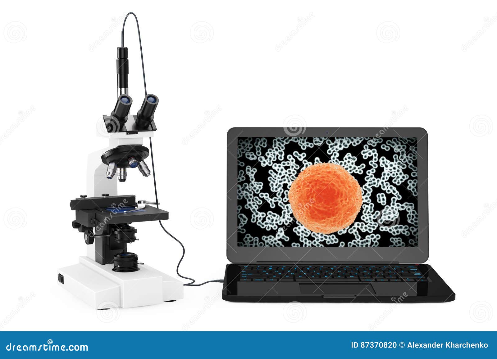Science Technology Concept. Modern Laboratory Microscope Connect Stock ...