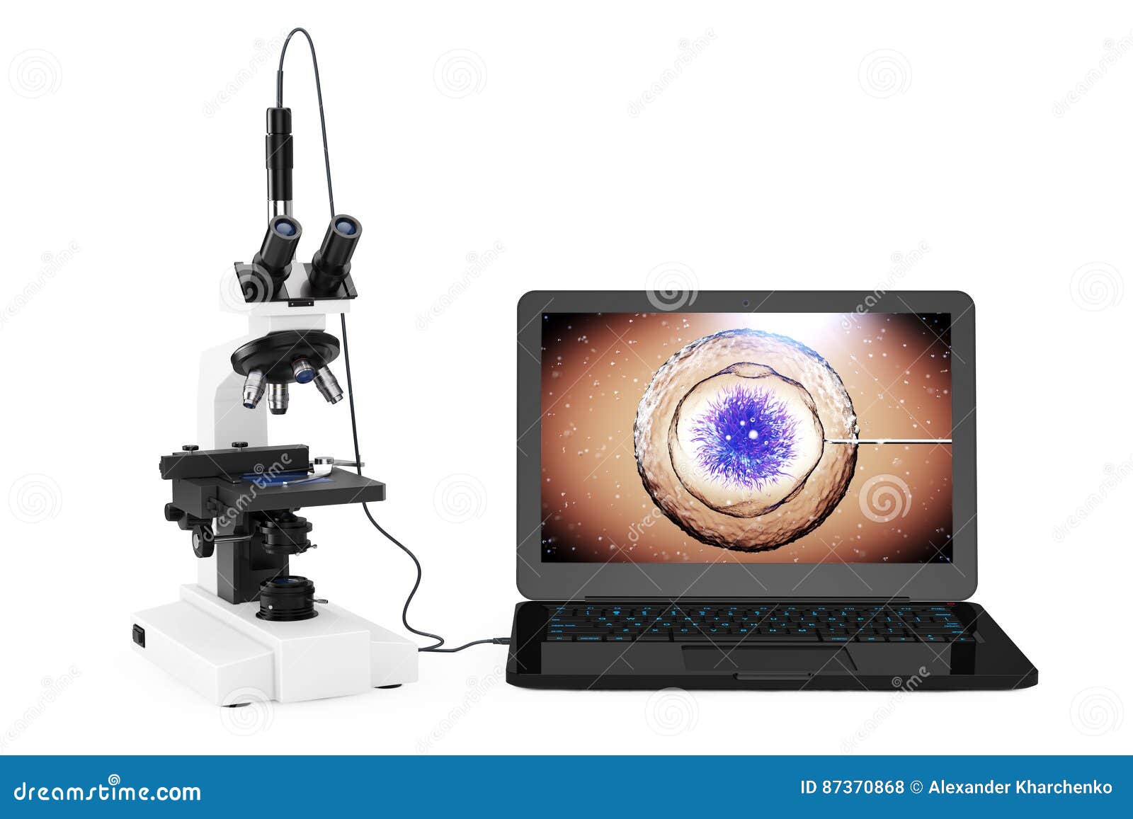 Science Technology Concept. Modern Laboratory Microscope Connect Stock ...