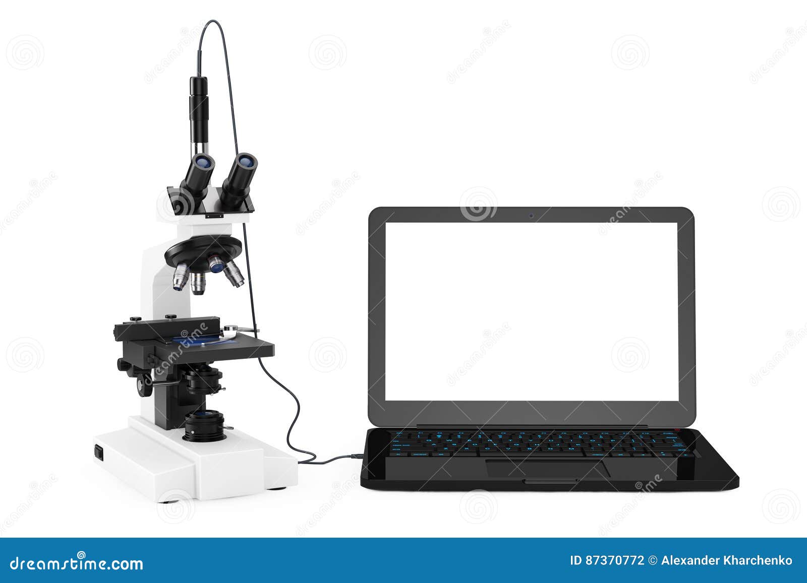 Science Technology Concept Modern Laboratory Microscope Connect Stock