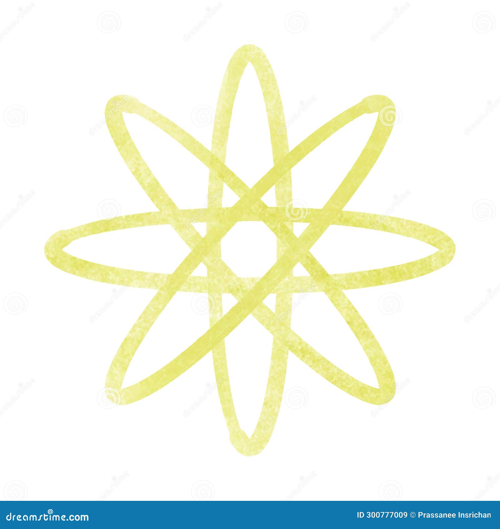 Science and Technology Concept. Yellow Atomic Neutron Isolated on White ...