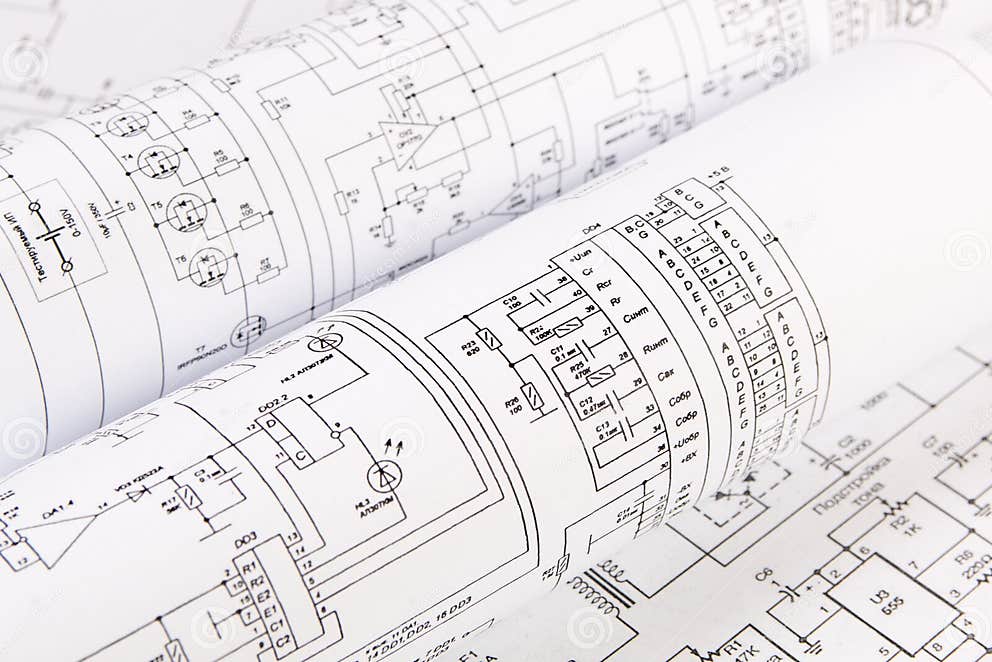 Science, Technology and Electronics. Electrical Engineering Draw Stock ...