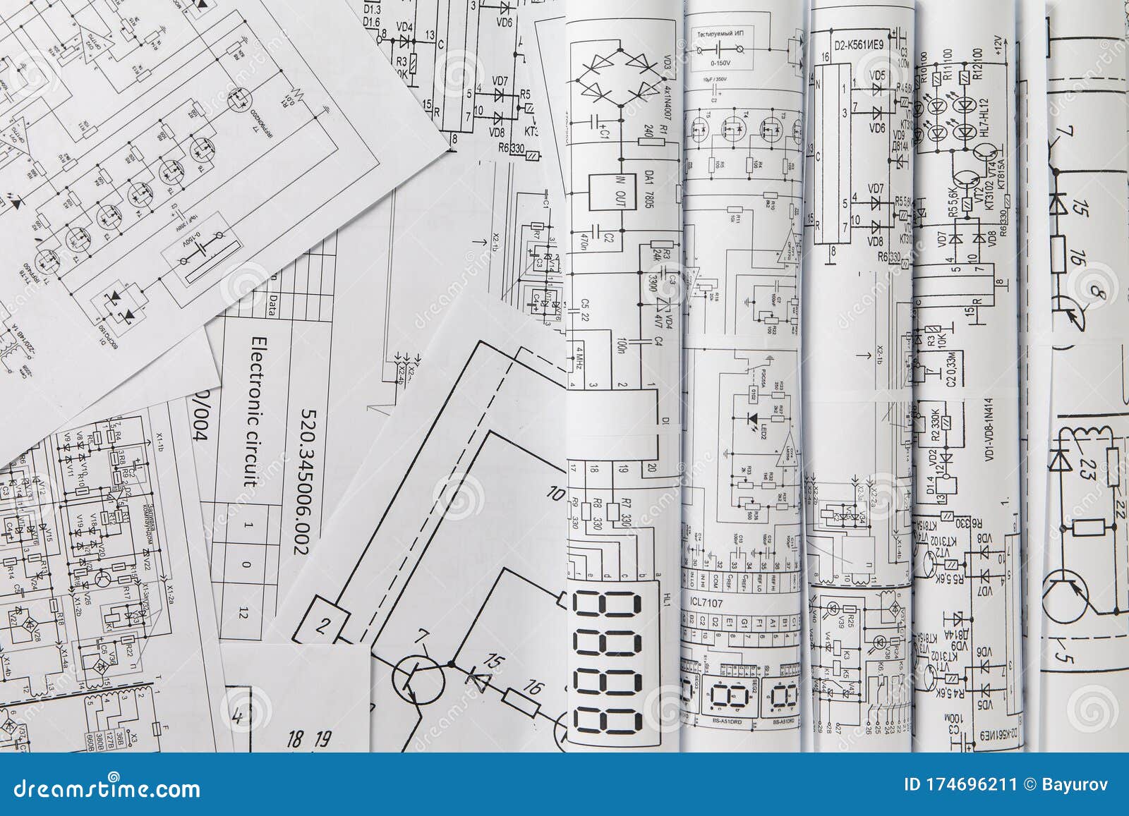 Electrical Engineering Drawings Printing. Scientific Development Stock ...
