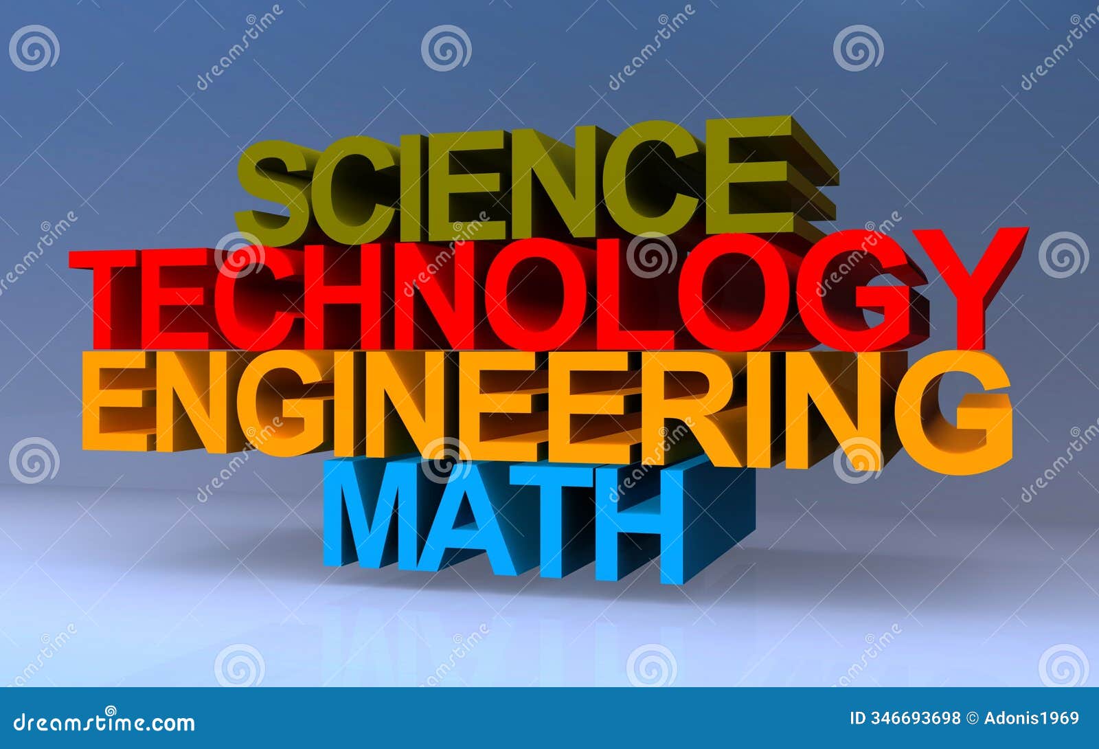 Science Technology Engineering Math on Blue Stock Illustration ...