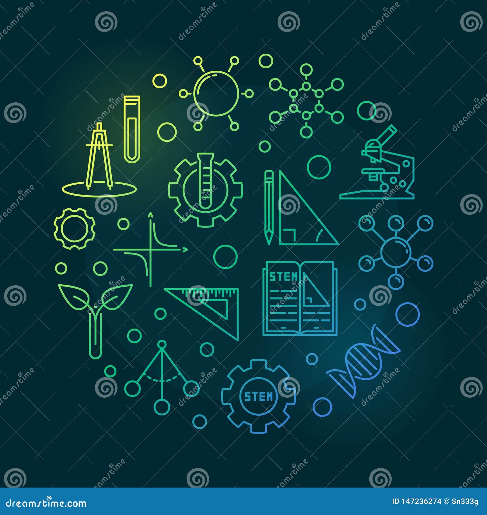 Science, Technology, Engineering and Math Circular Illustration Stock ...