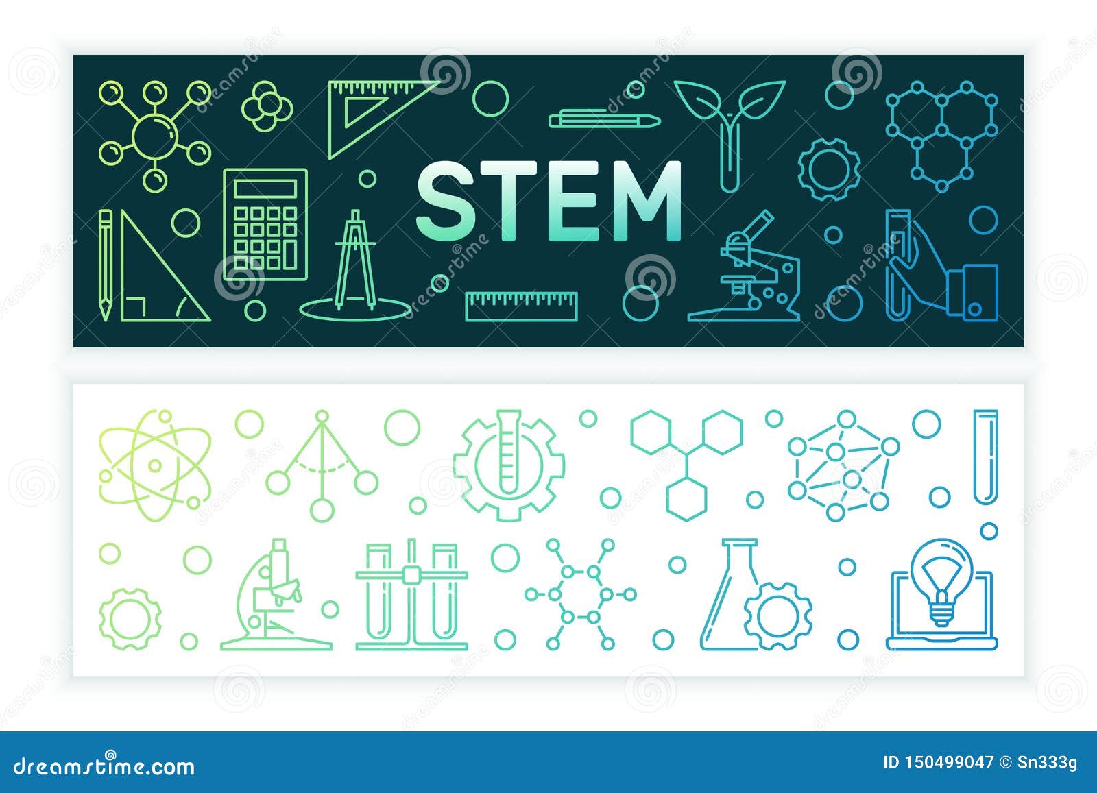 Science, Technology, Engineering and Math Colored Banners Stock Vector ...