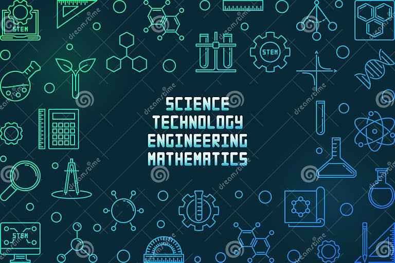 Science, Technology, Engineering and Math Colored Frame Stock Vector ...
