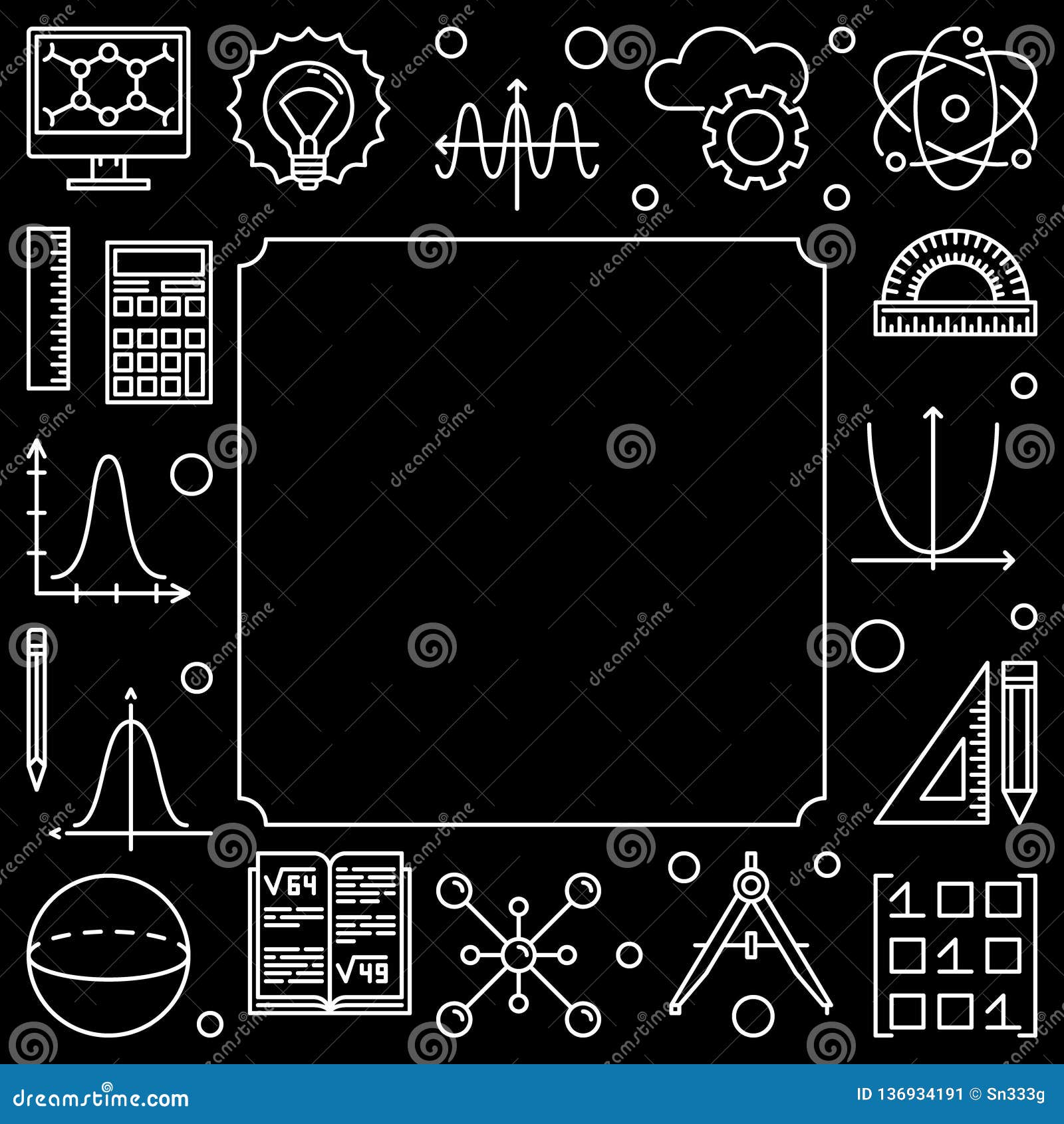 Science, Technology, Engineering and Math Square Vector Frame Stock Vector - Illustration of ...