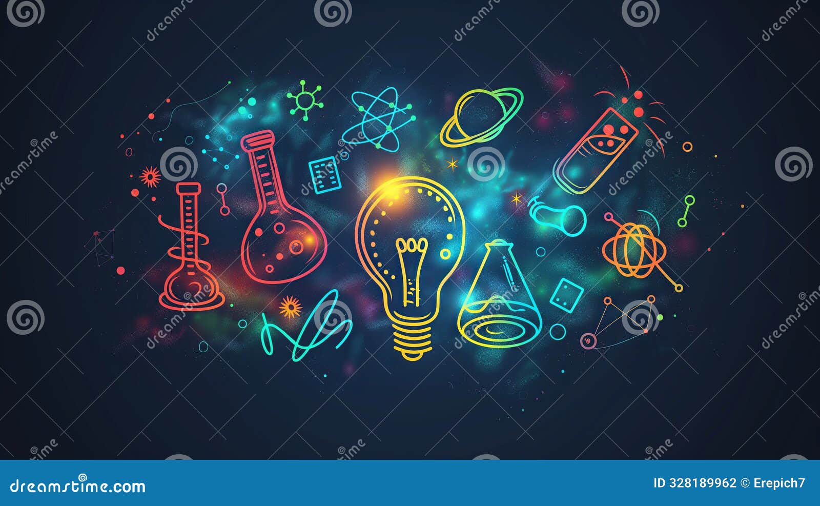 Science, Technology Engineering, Math and Stem Icons Swoolering in the ...