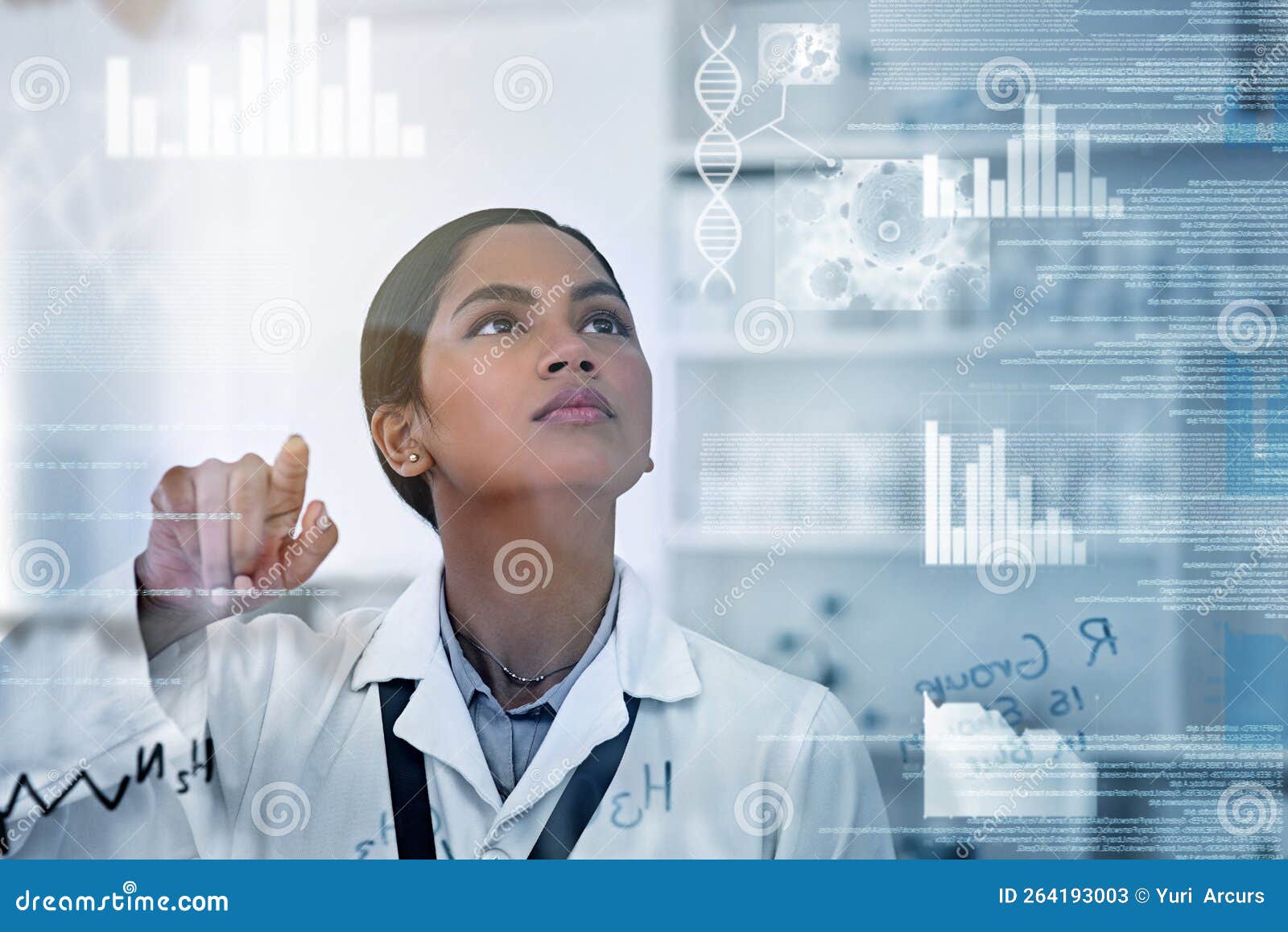 Science and Technology Go Hand in Hand. an Attractive Young Female ...