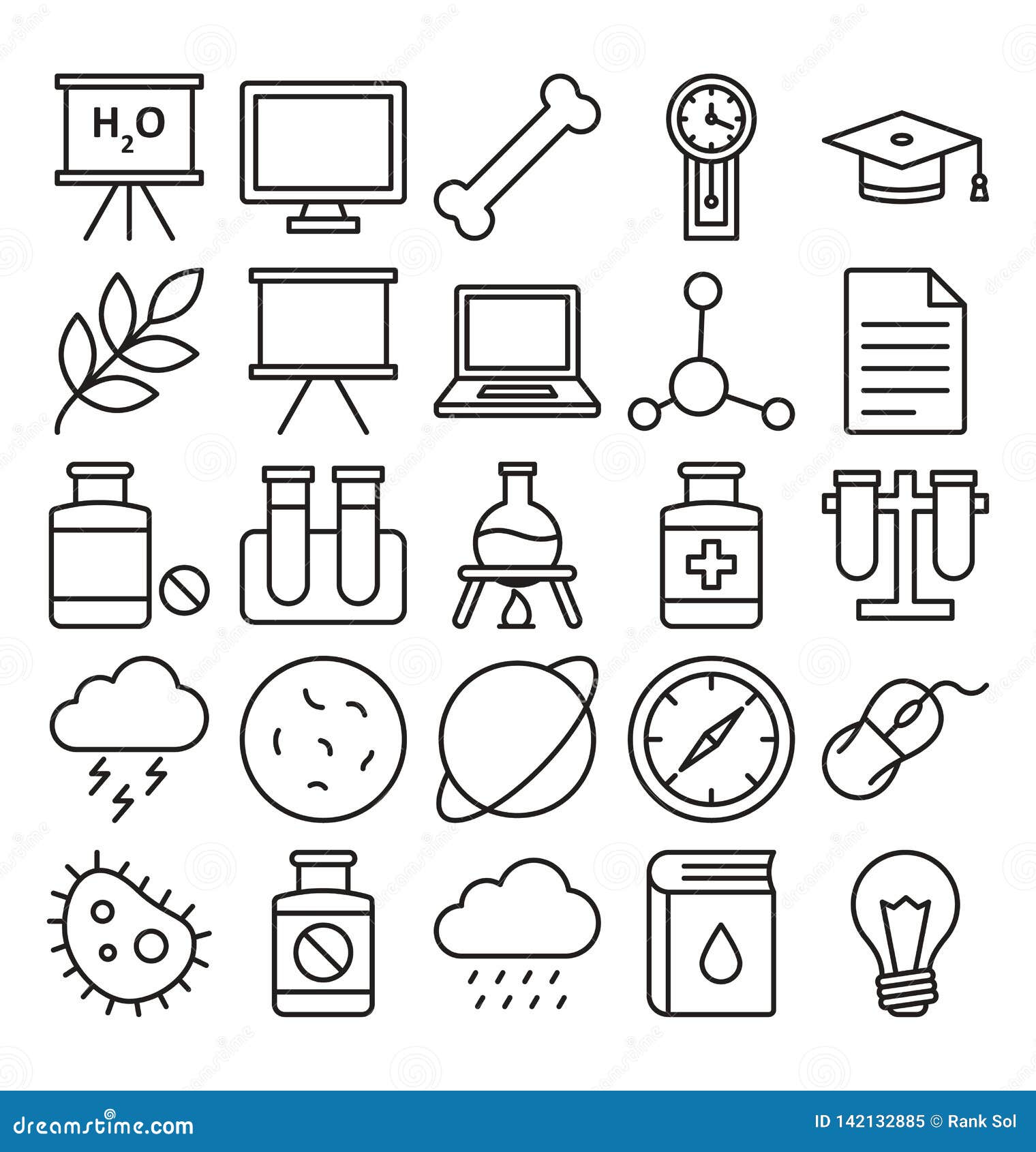 Science and Technology Isolated Vector Icons Set that Can Be Easily ...