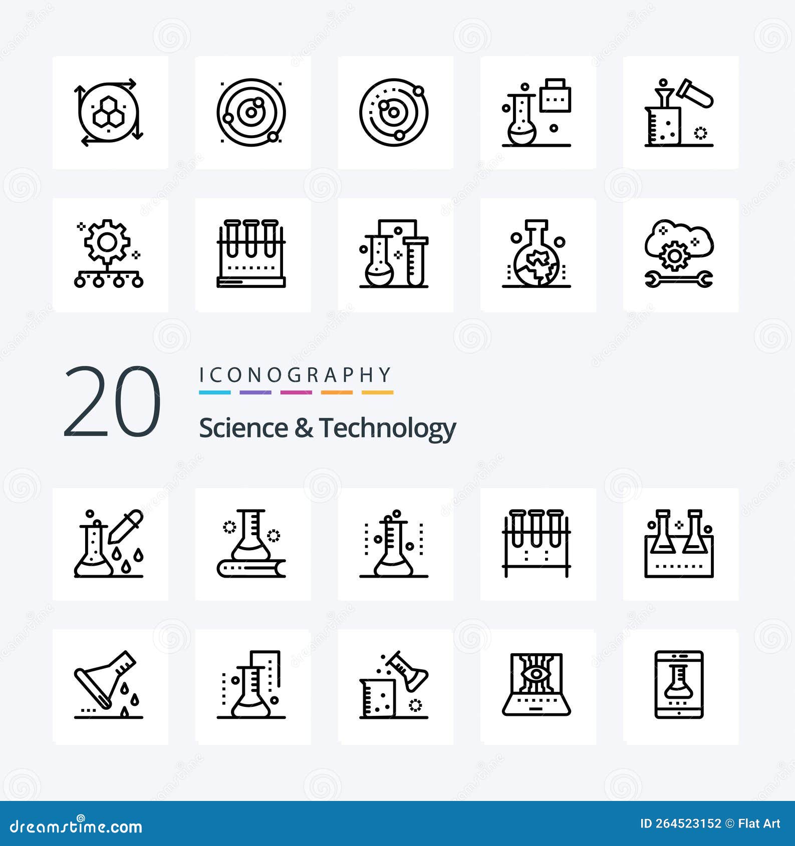 20 Science and Technology Line Icon Pack Like Solar System Planetary ...