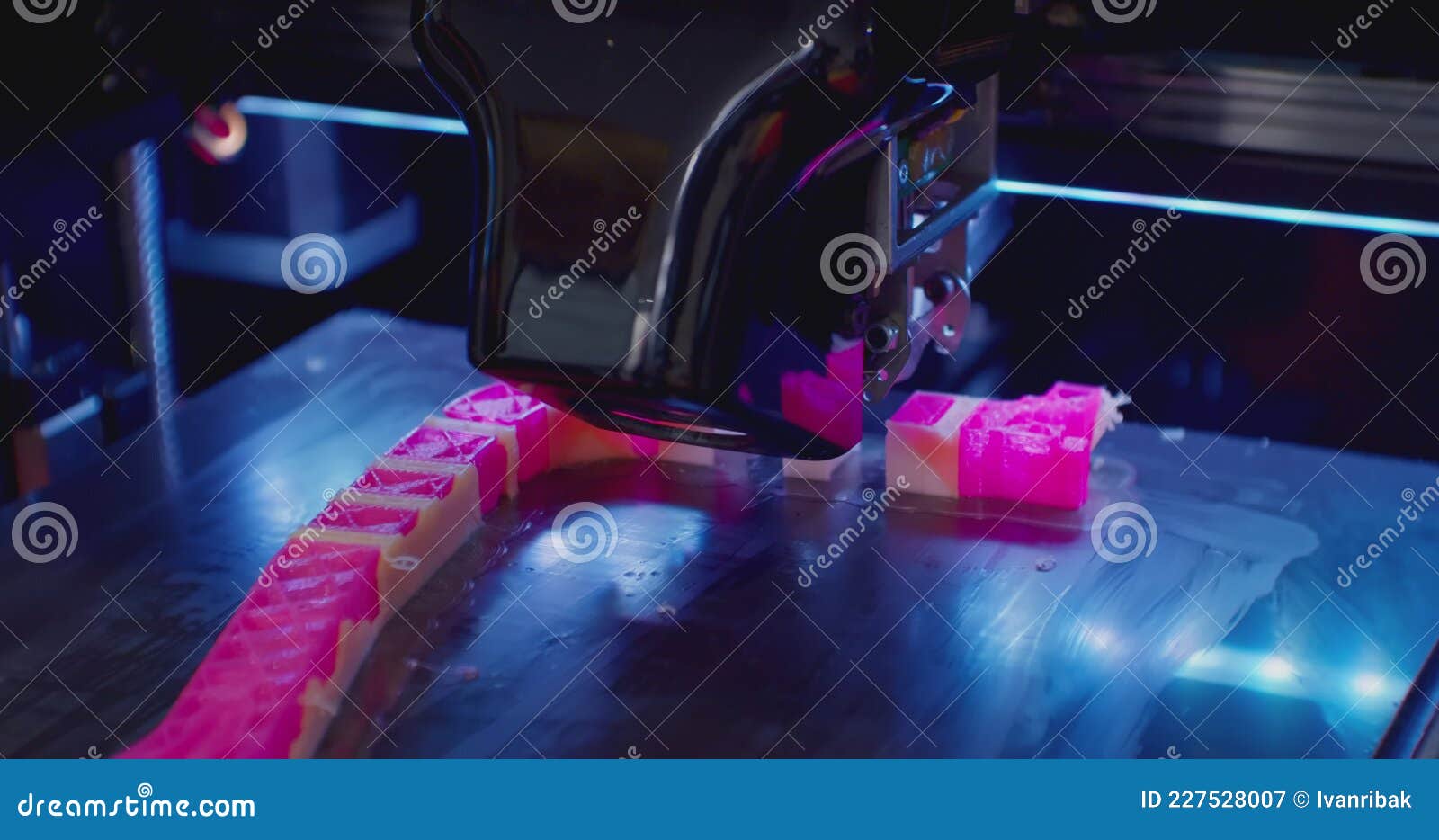 Science and Technology.a Modern 3D Printer Prints a Complex Plastic ...