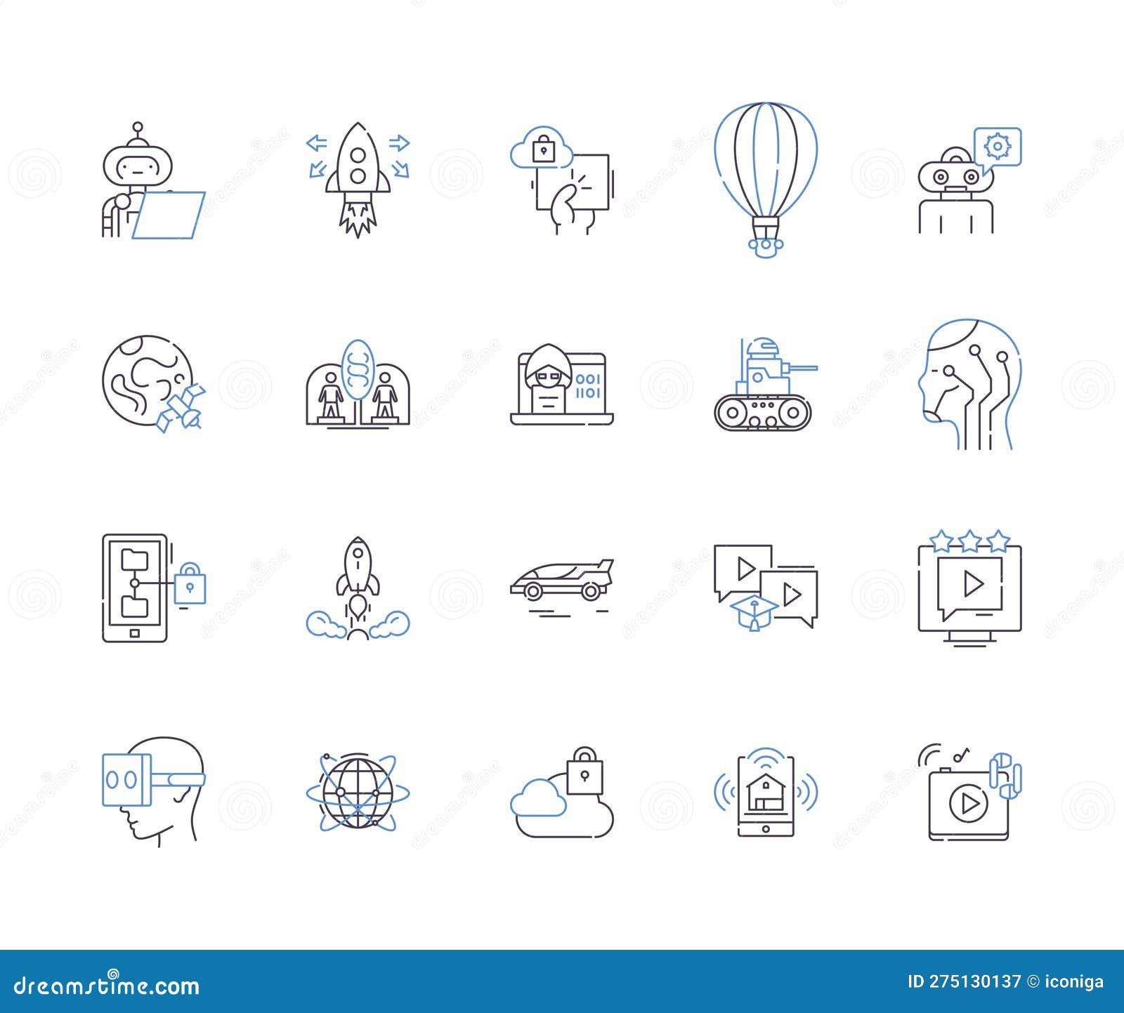 Science and Technology Outline Icons Collection. Science, Technology ...