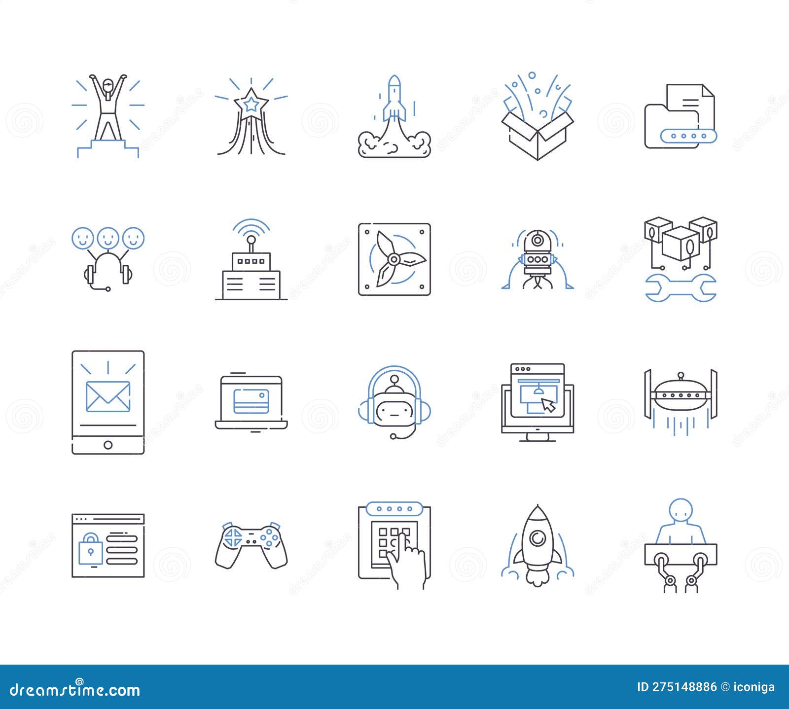 Science and Technology Outline Icons Collection. Science, Technology ...